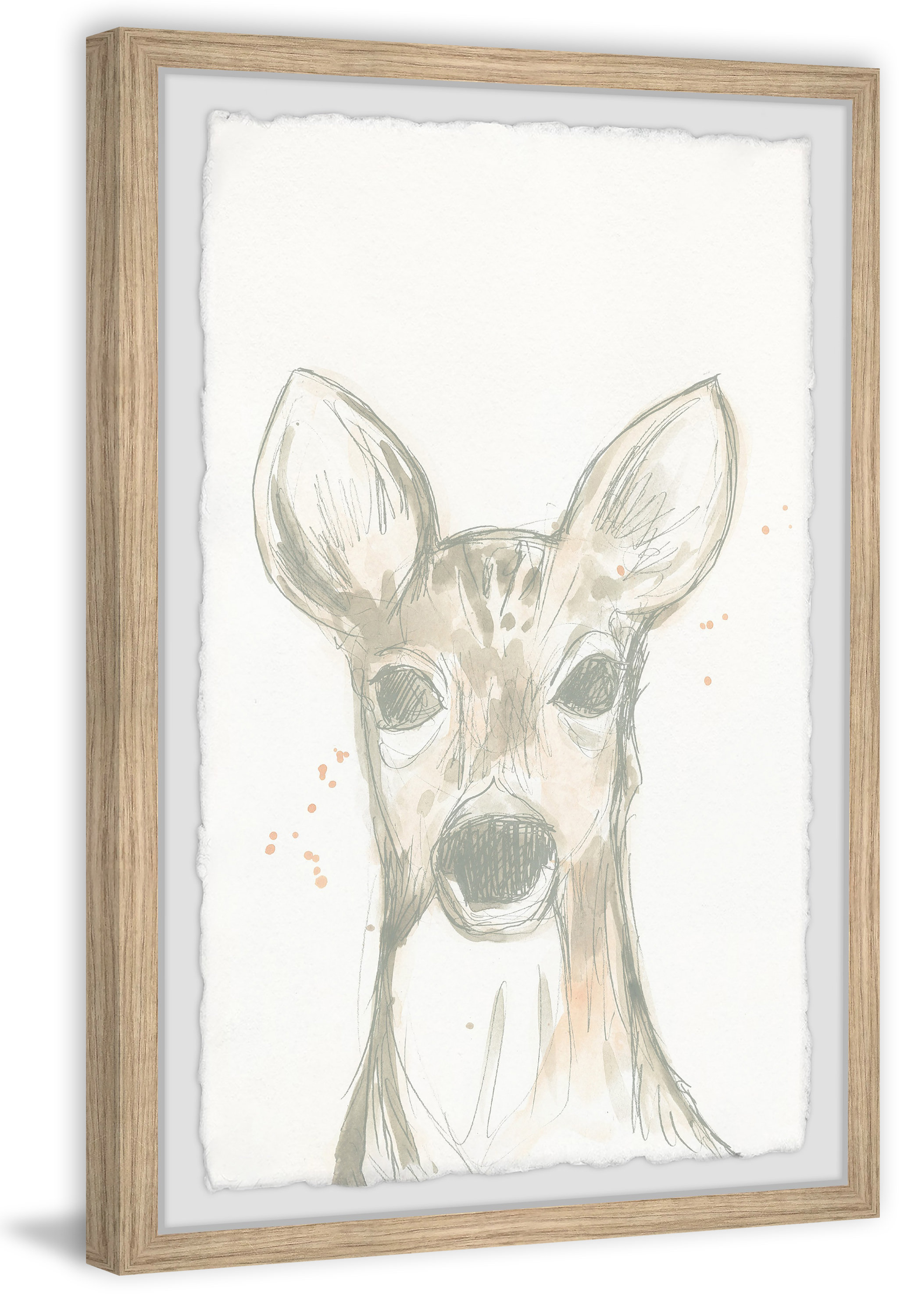 Harriet Bee Harlee Deer Cameo II - Picture Frame Print | Wayfair