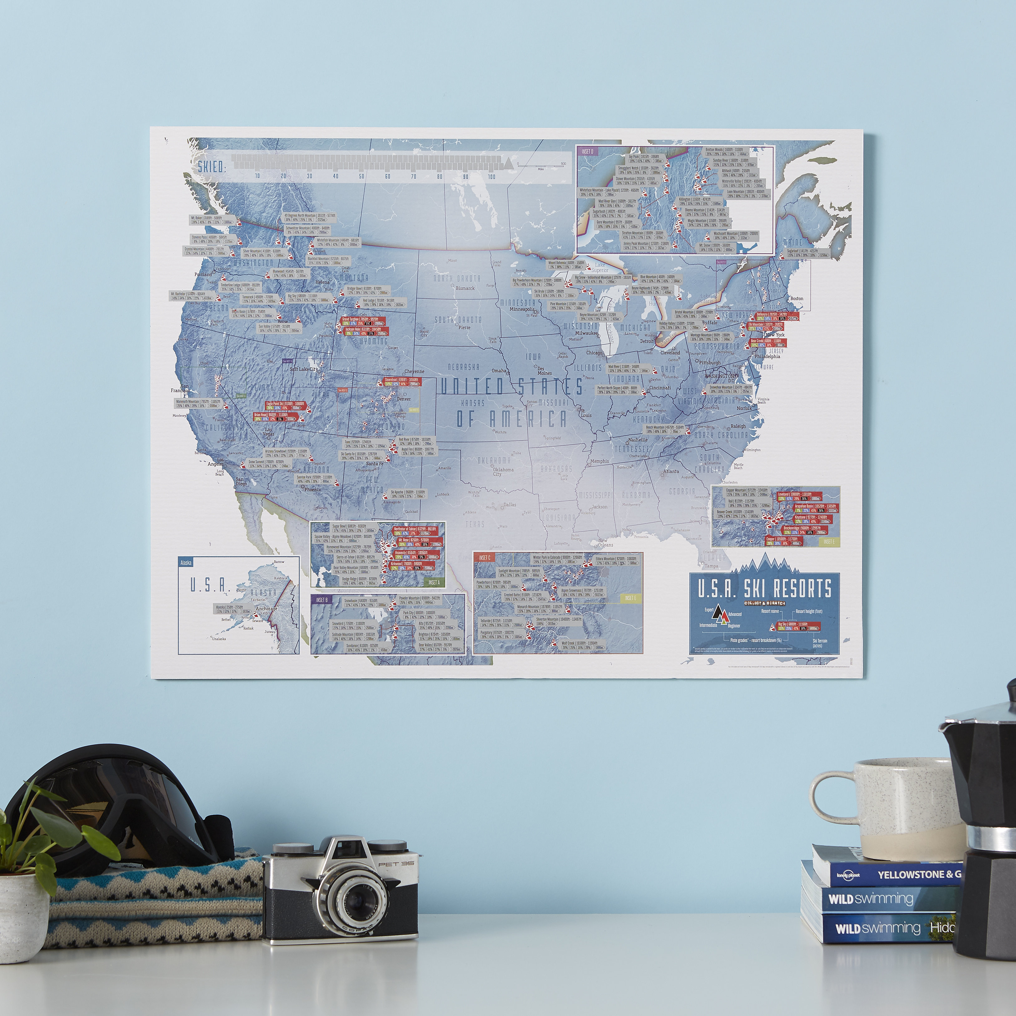Maps International 22'' W x 17'' H Dry Erase And Laminated U.S. Map ...