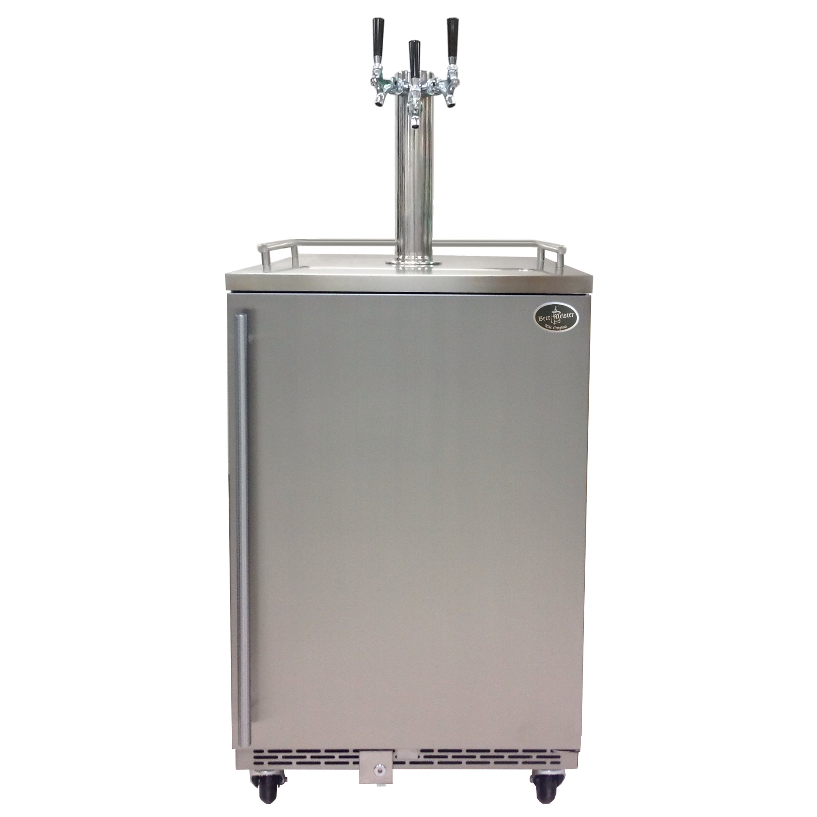 Beer Meister 6.6 cu. ft Triple Tap Freestanding Kegerator with Door ...
