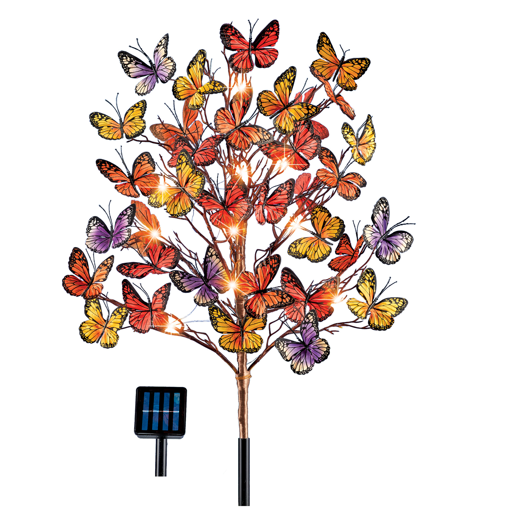 Rosalind Wheeler Chaille Solar Powered Autumn Colored Butterflies ...