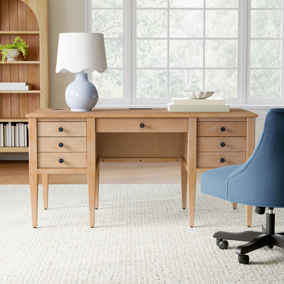 Birch Lane™ Gayle Solid Wood Executive Desk & Reviews | Wayfair