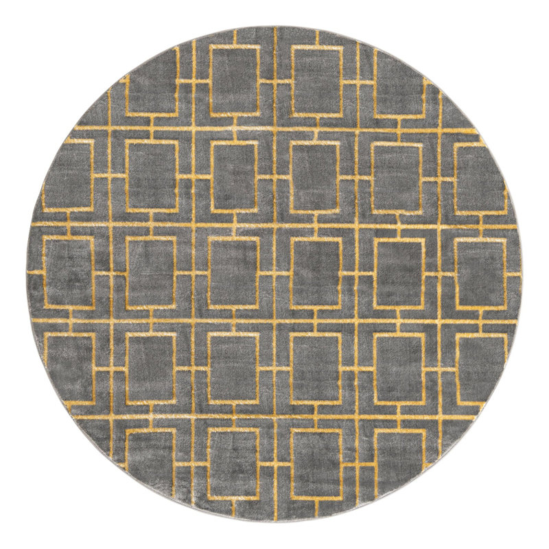 MarilynMonroe Glam Geometric Gray/Gold Area Rug & Reviews | Wayfair