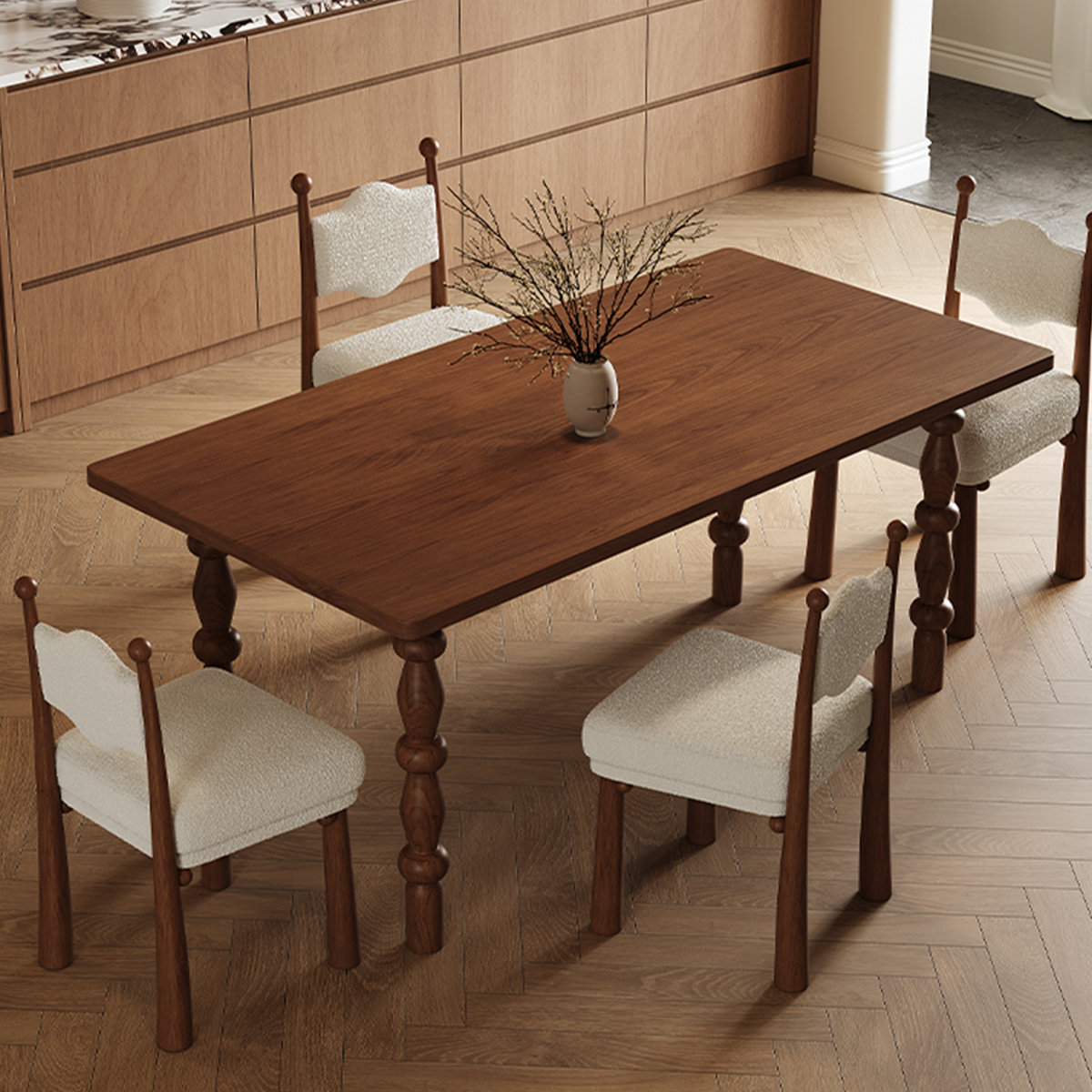 Table Treasures.e Simple ancient style rectangular dining table ...