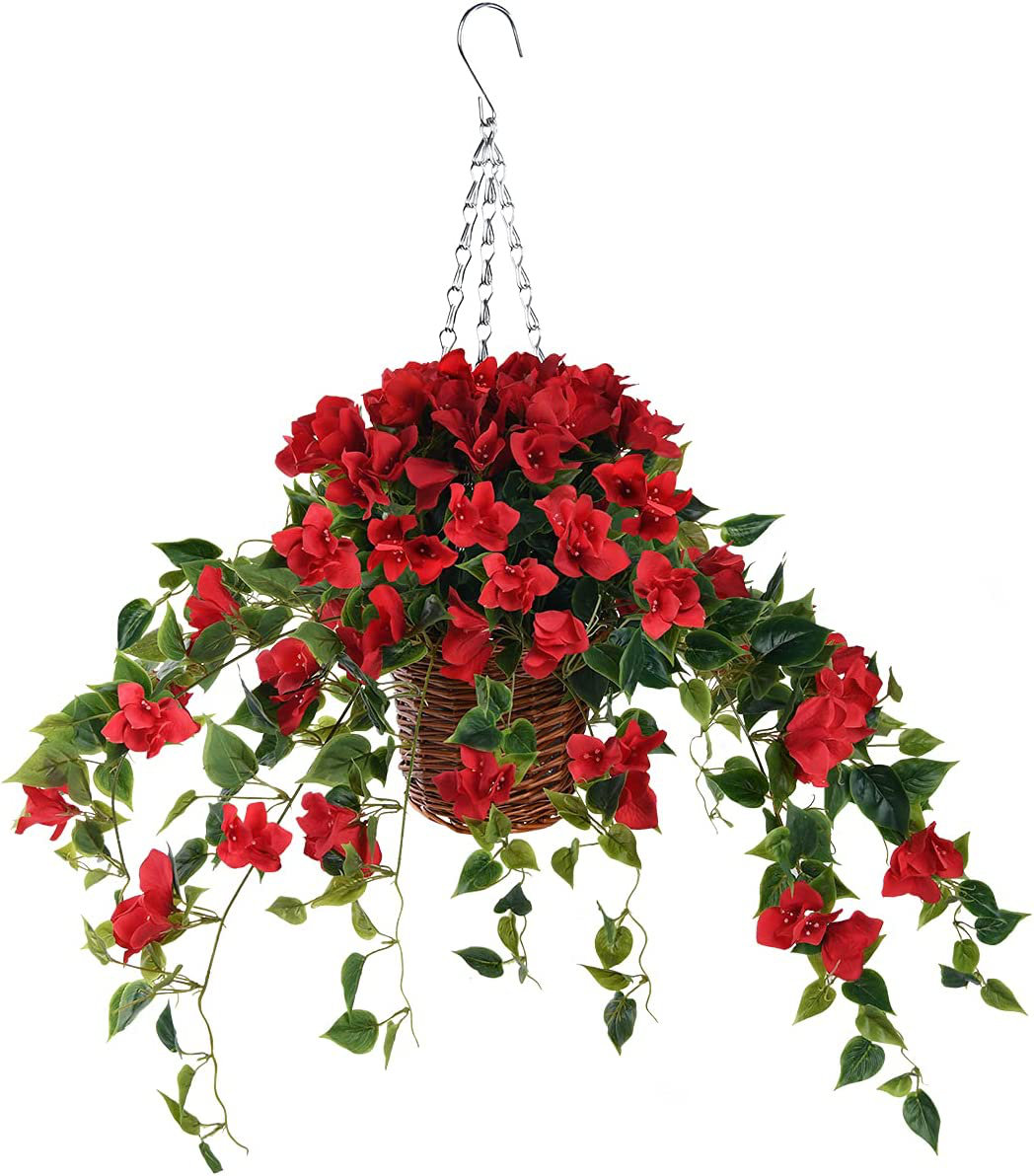 Primrue Esquivel Silk Hanging Basket Arrangement in Basket | Wayfair