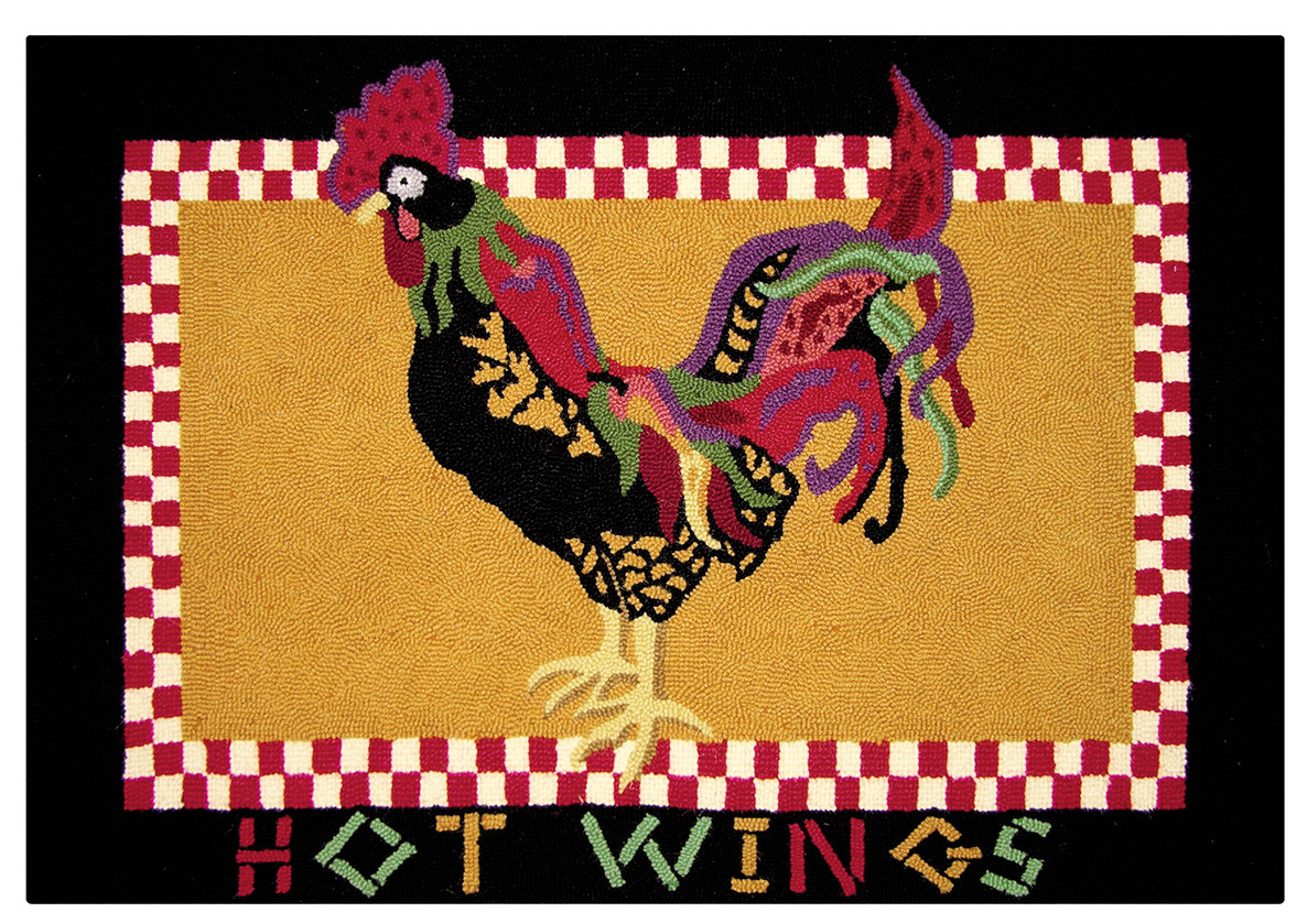 August Grove® Basie Hot Wings Hooked Rug | Wayfair