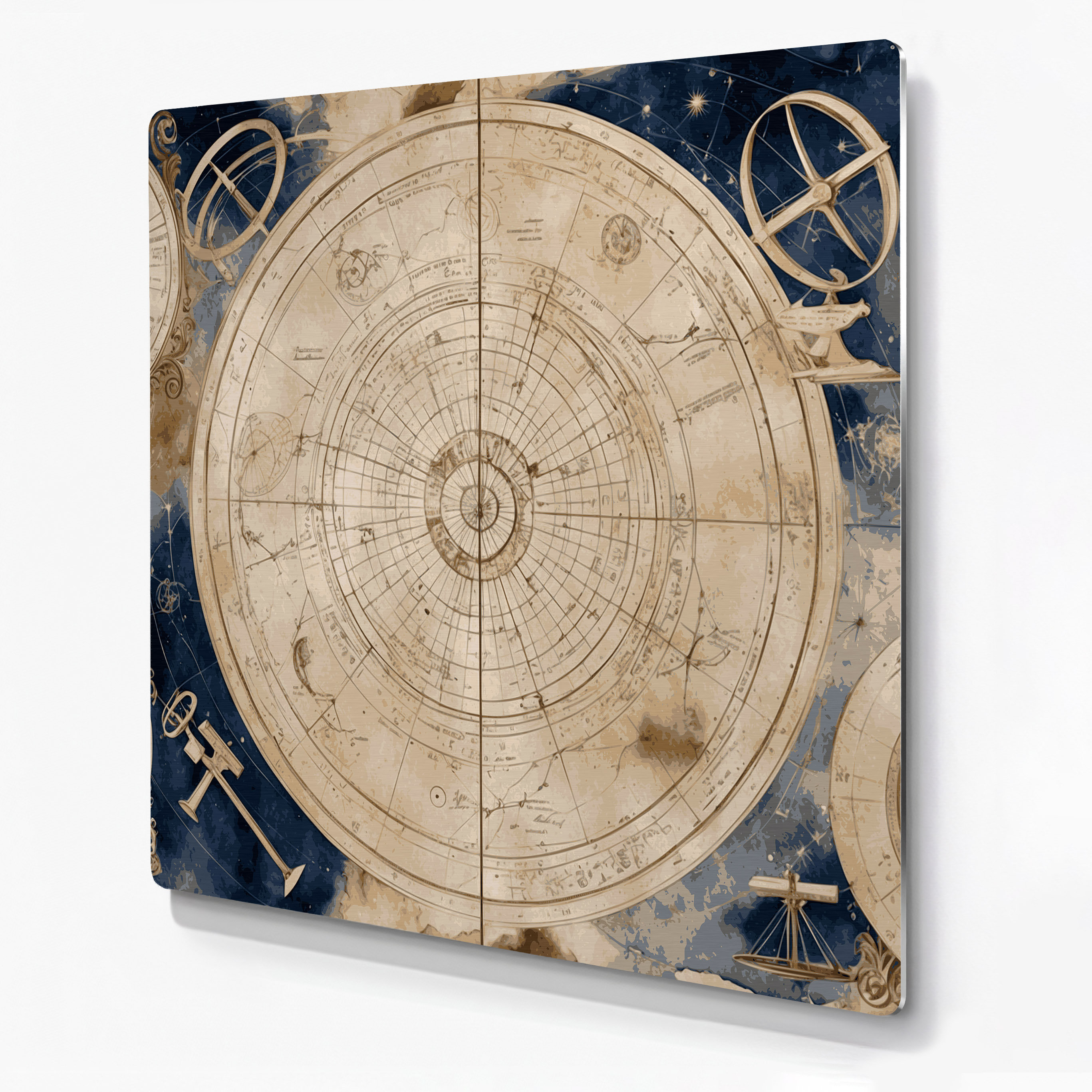 Corrigan Studio® Space Vintage astronomy charts Beige Metal Wall Art ...