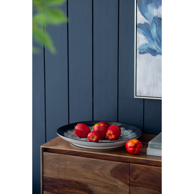 Mercer41 Georgeann Stoneware Decorative Plate in Black/White | Wayfair