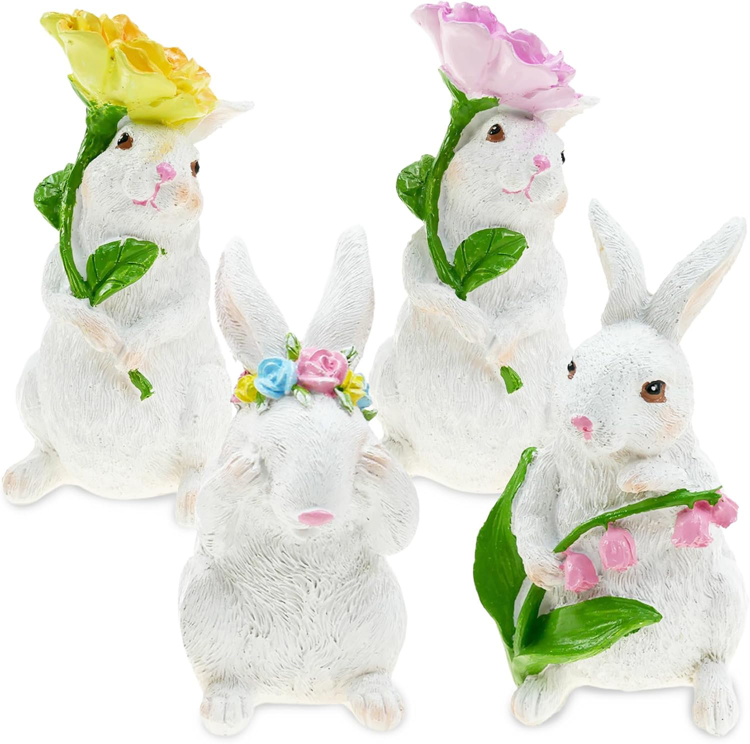 Ophelia & Co. Set Of 4Pcs, 5.5''H Easter Resin Bunny Figurines Rabbit ...