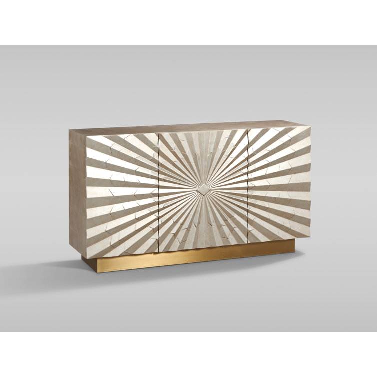 Canora Grey Aveah Stilig Champagne Gold Parametric Front Sideboard ...