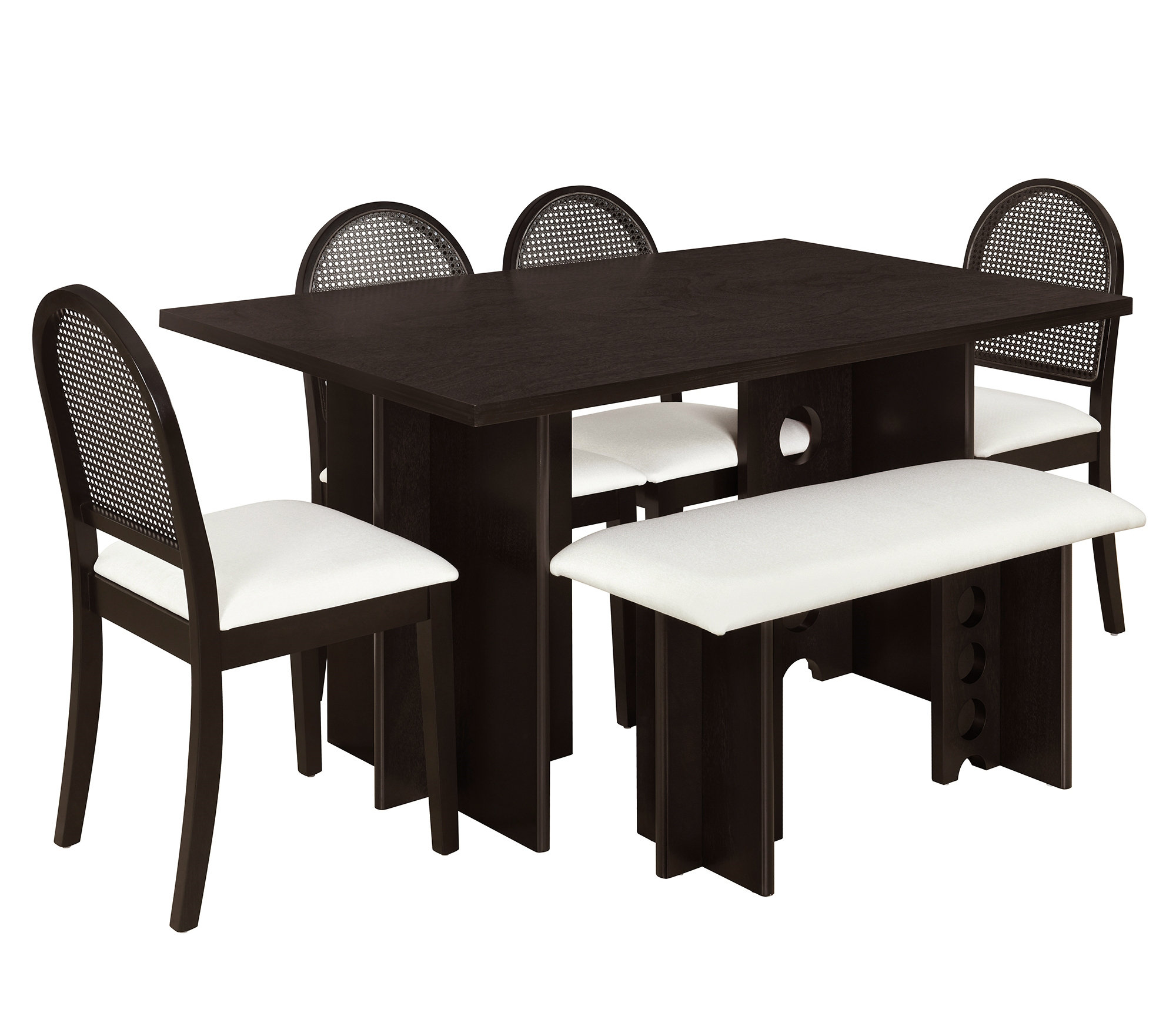 Bayou Breeze 6-Piece Solid Rubber Wood Construction Dining Set with ...