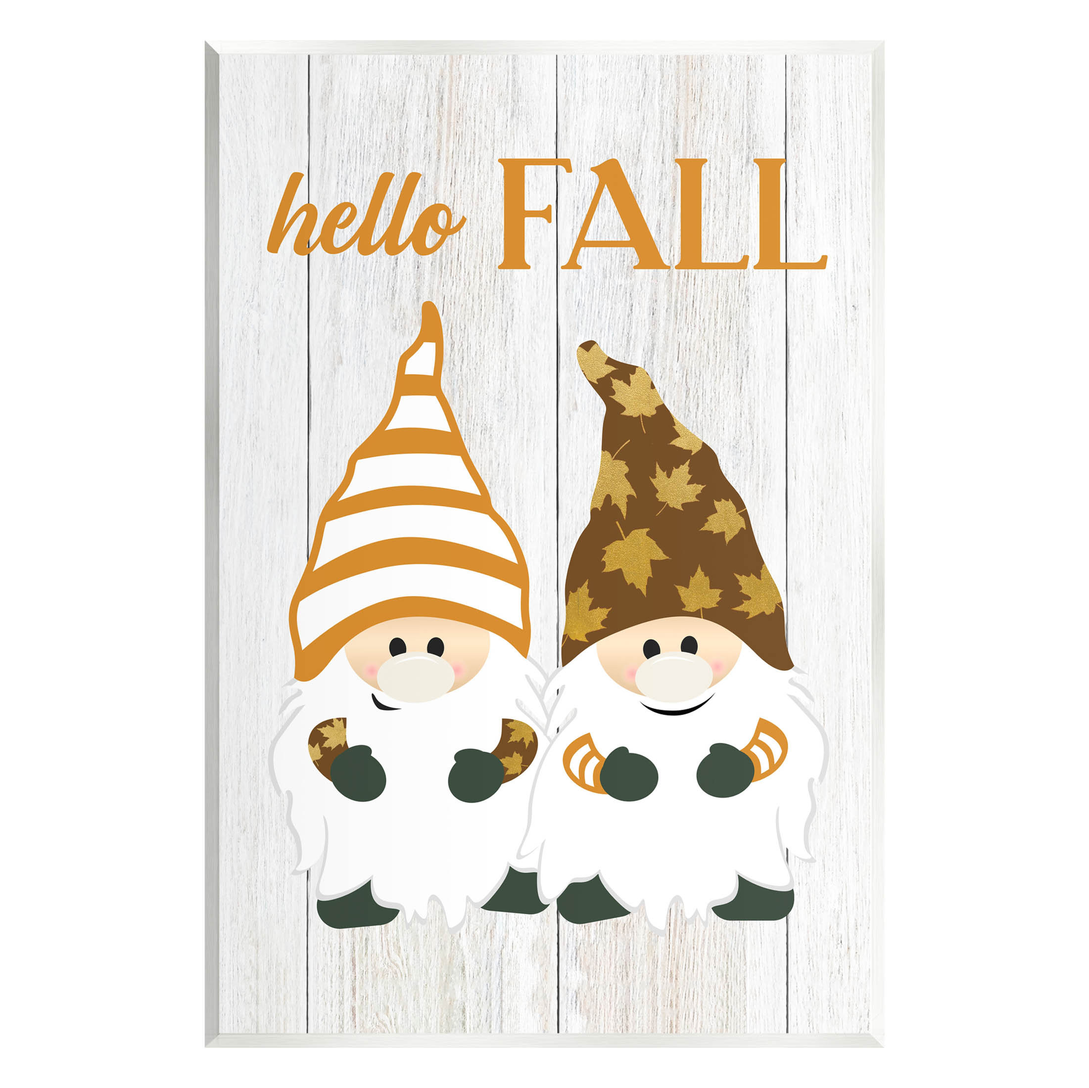 The Holiday Aisle® Hello Fall Whimsical Gnomes Wall Plaque Art By CAD ...