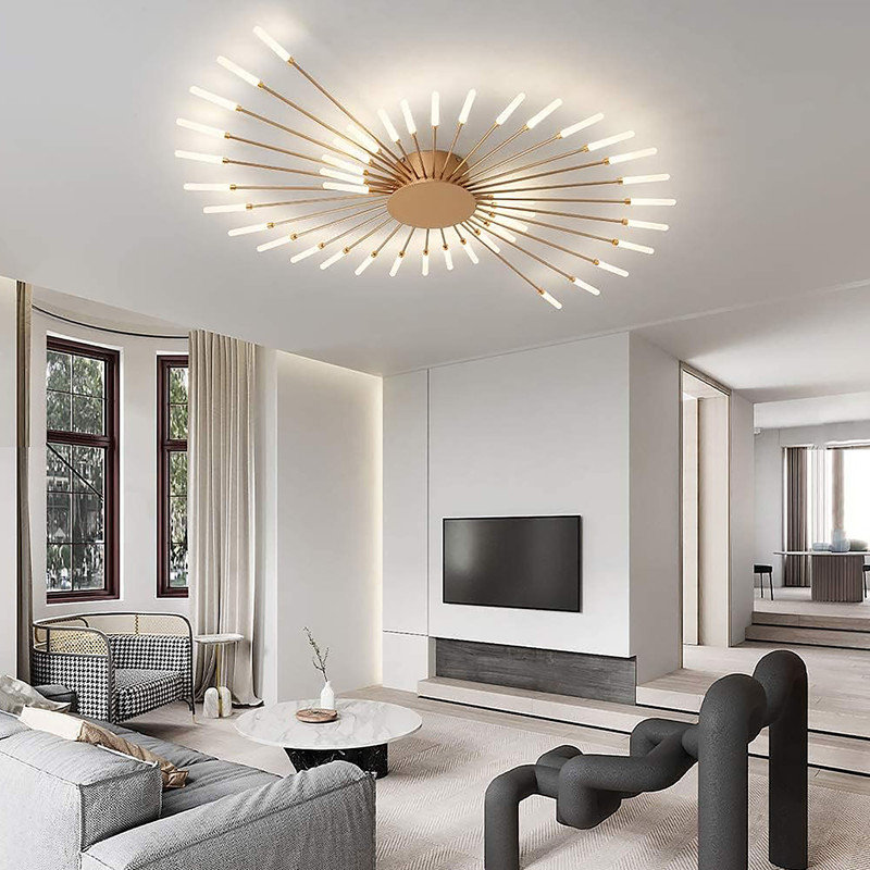 Fairub Ceiling Light Modern Flower Shape Ceiling Lamp ,Metal Acrylic ...