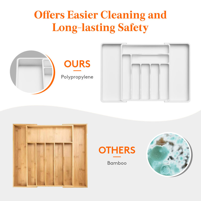 Rebrilliant Silverware Drawer Organizer, Expandable Utensil Organizer ...