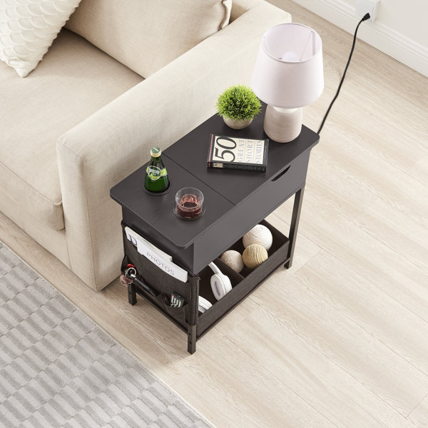 Winston Porter End Table With Power Outlet, Small Side Table With USB ...