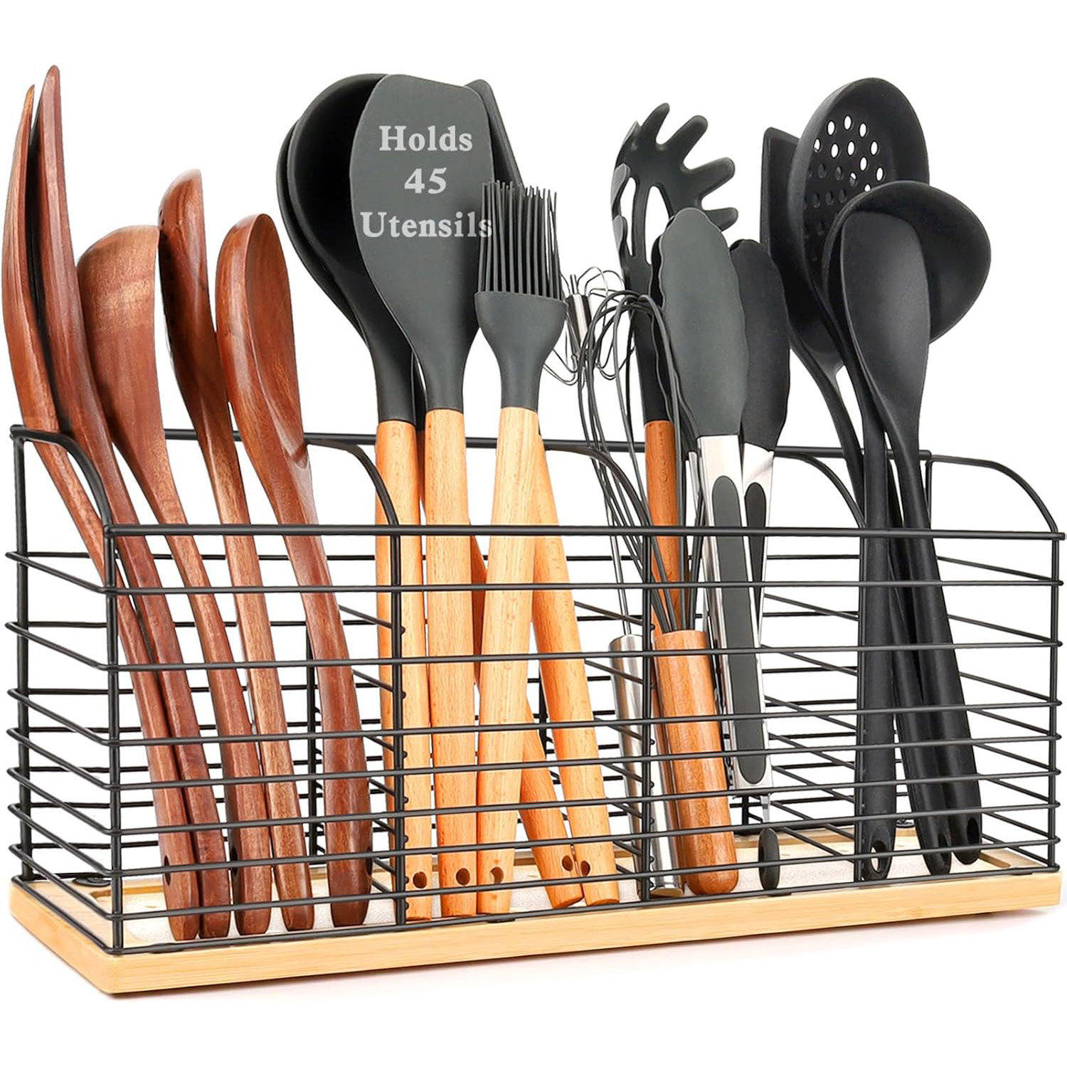 Latitude Run® Extra Large Utensil Holder For Kitchen Counter - 15.7"X 6 ...