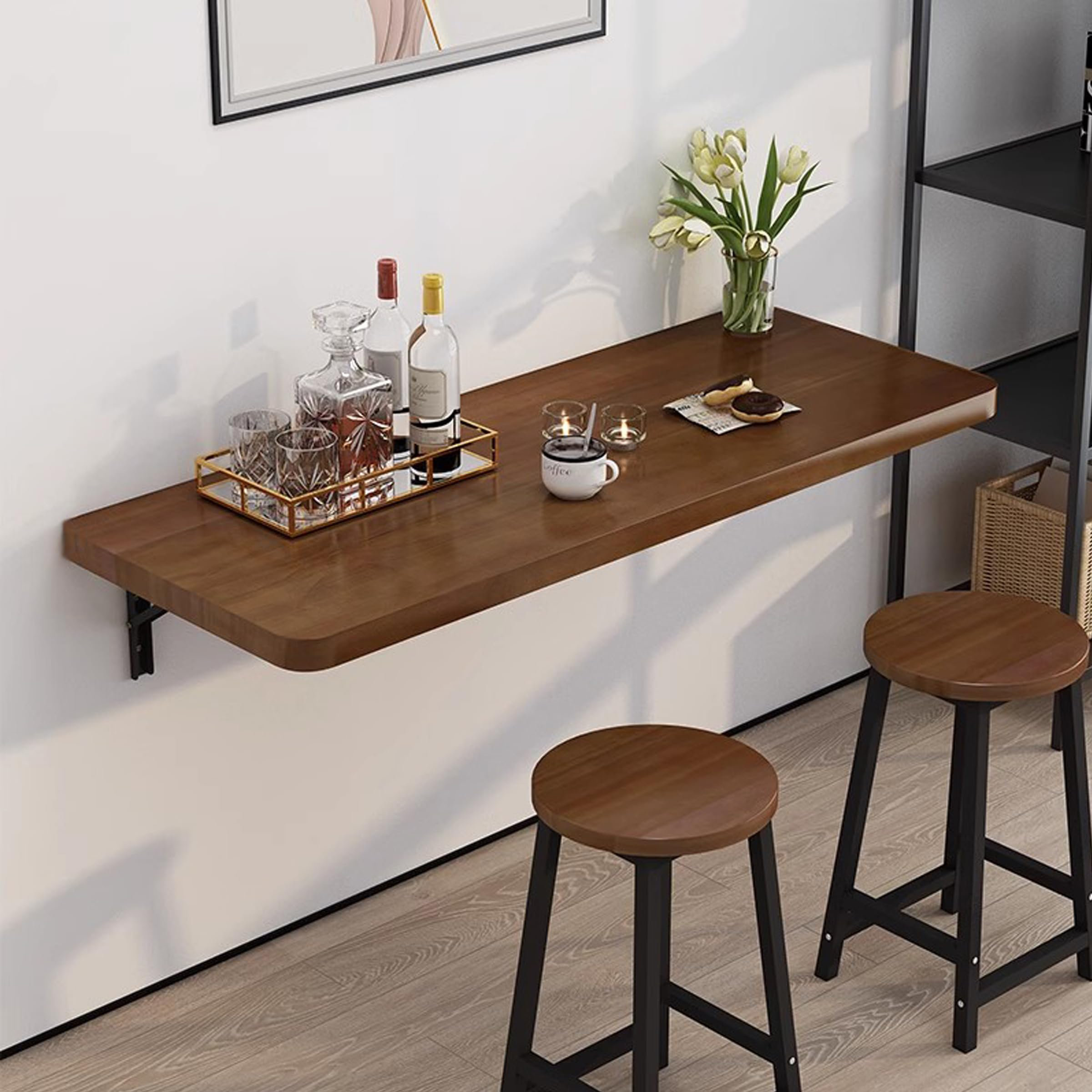 JETEHO Wall Mounted Folding Table, For Small Spaces, Home Office ...