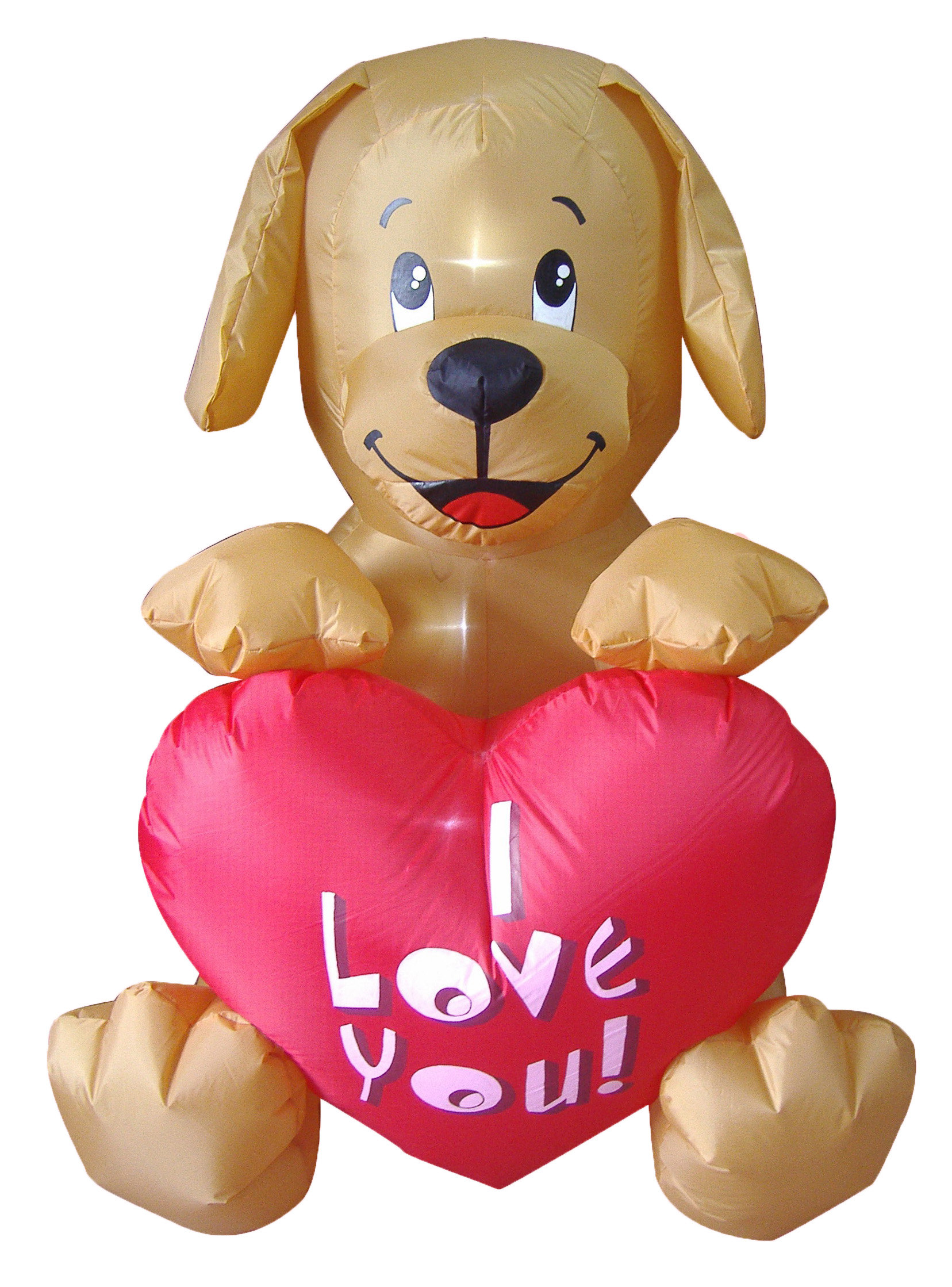 The Holiday Aisle® 4 Foot Tall Lighted Happy Valentine's Day Cute Puppy Doggy with Heart I Love ...