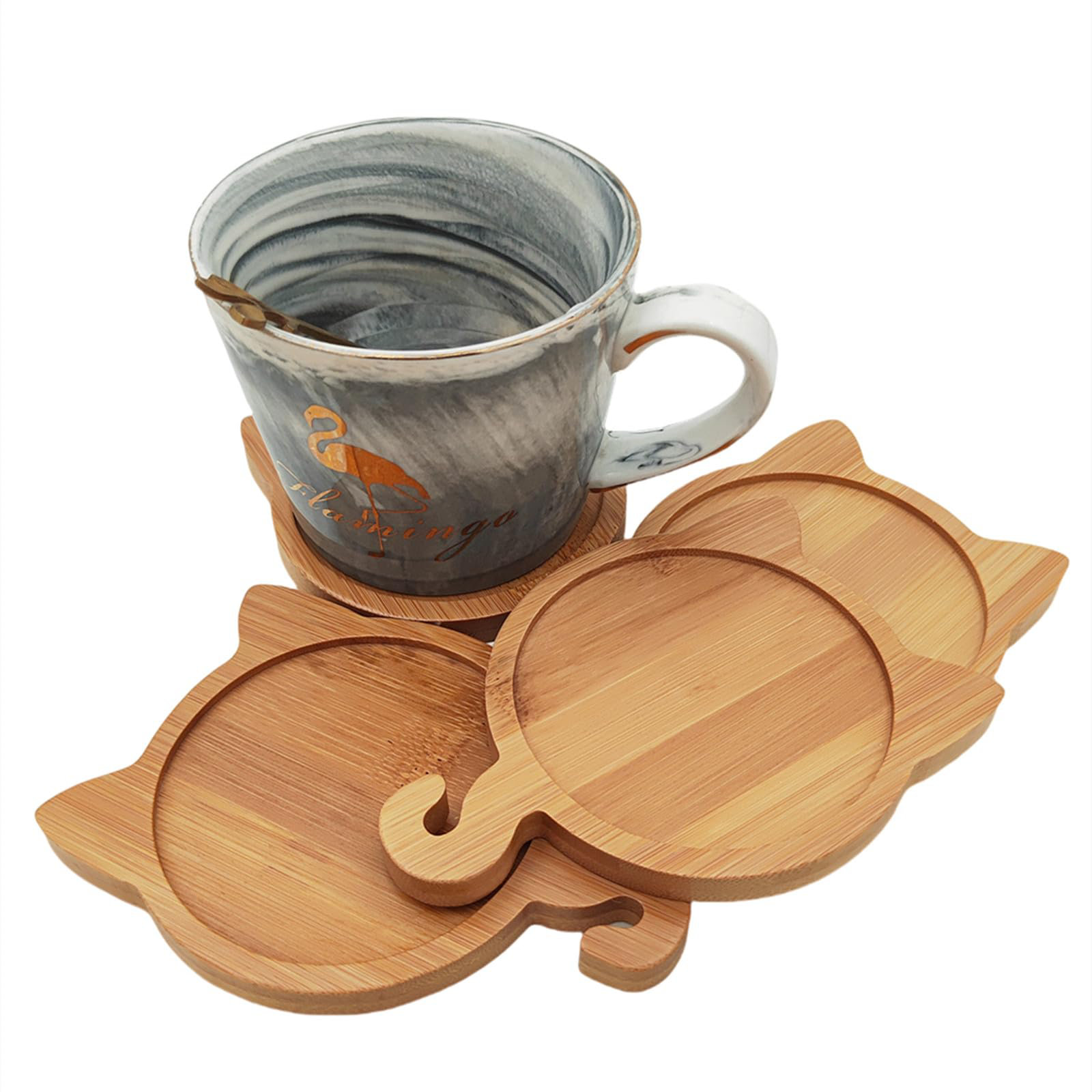 One Allium Way® 4-Piece Bamboo Coasters Set For Crafts, Beverage ...
