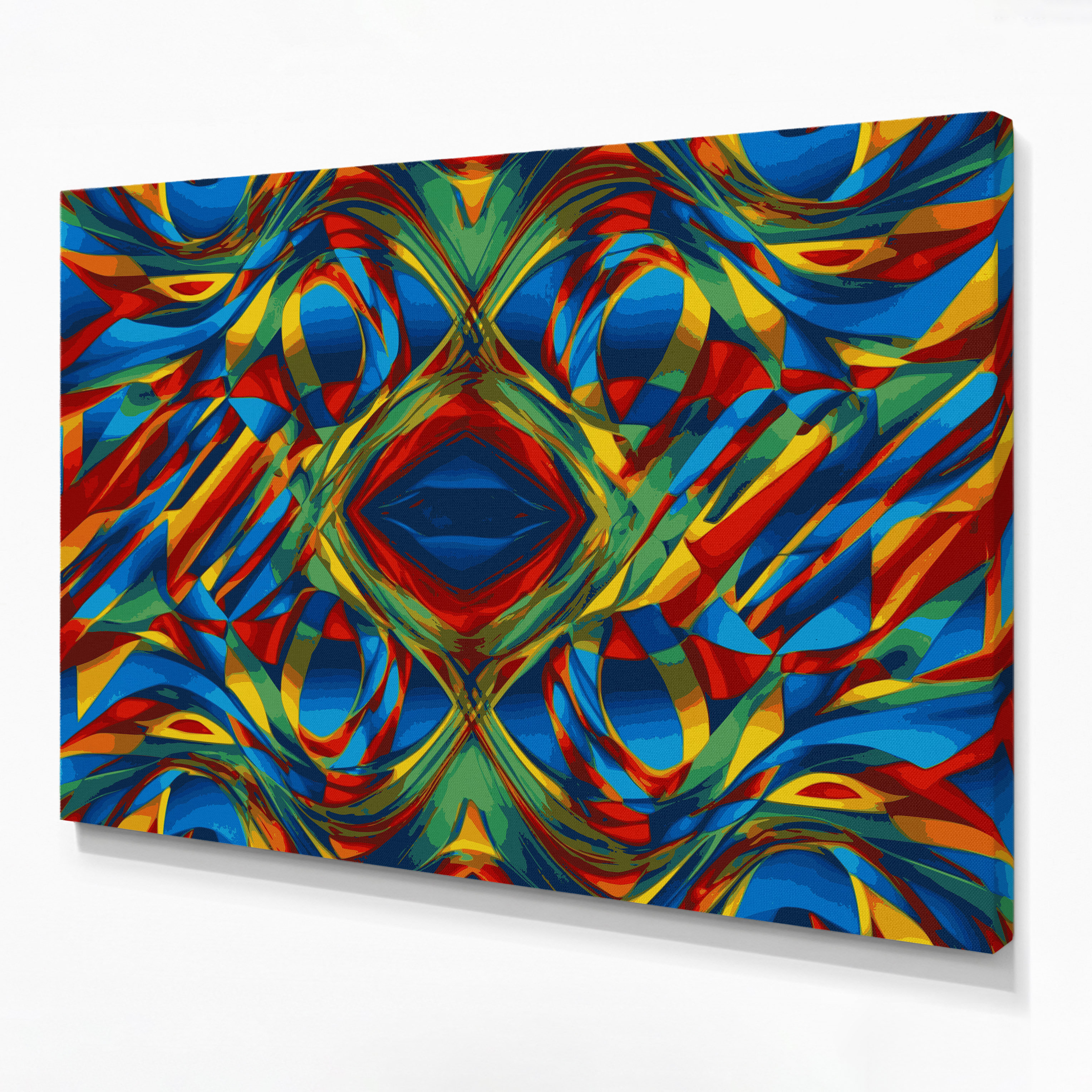 Ivy Bronx Op Art 44 Blue Canvas Wall Art | Wayfair