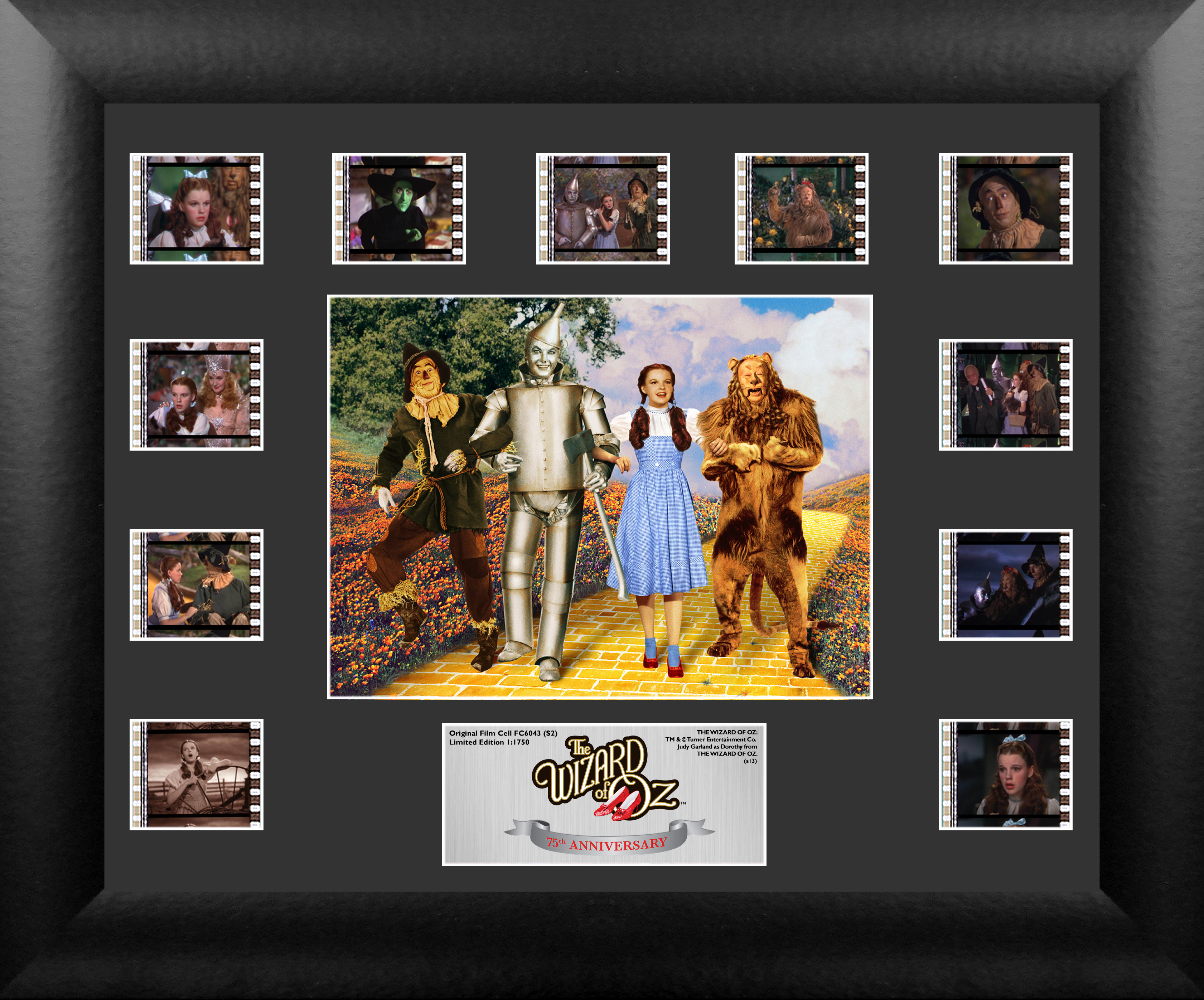 Trend Setters Wizard of Oz 75th Anniversary 10x Film Clip FilmCells 2 Framed Limited Edition ...