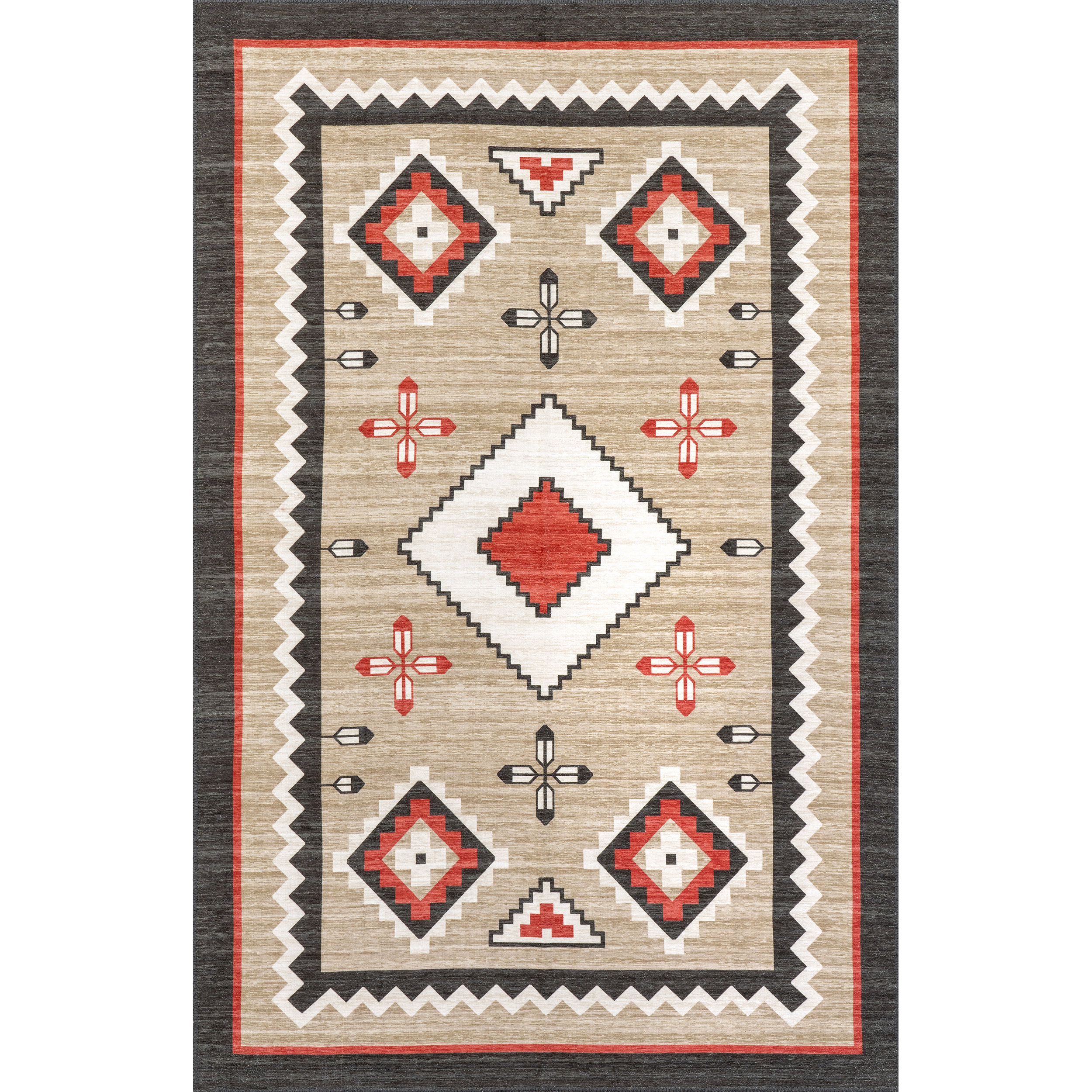 Union Rustic Grace SpinClean Southwestern Machine Washable Area Rug ...