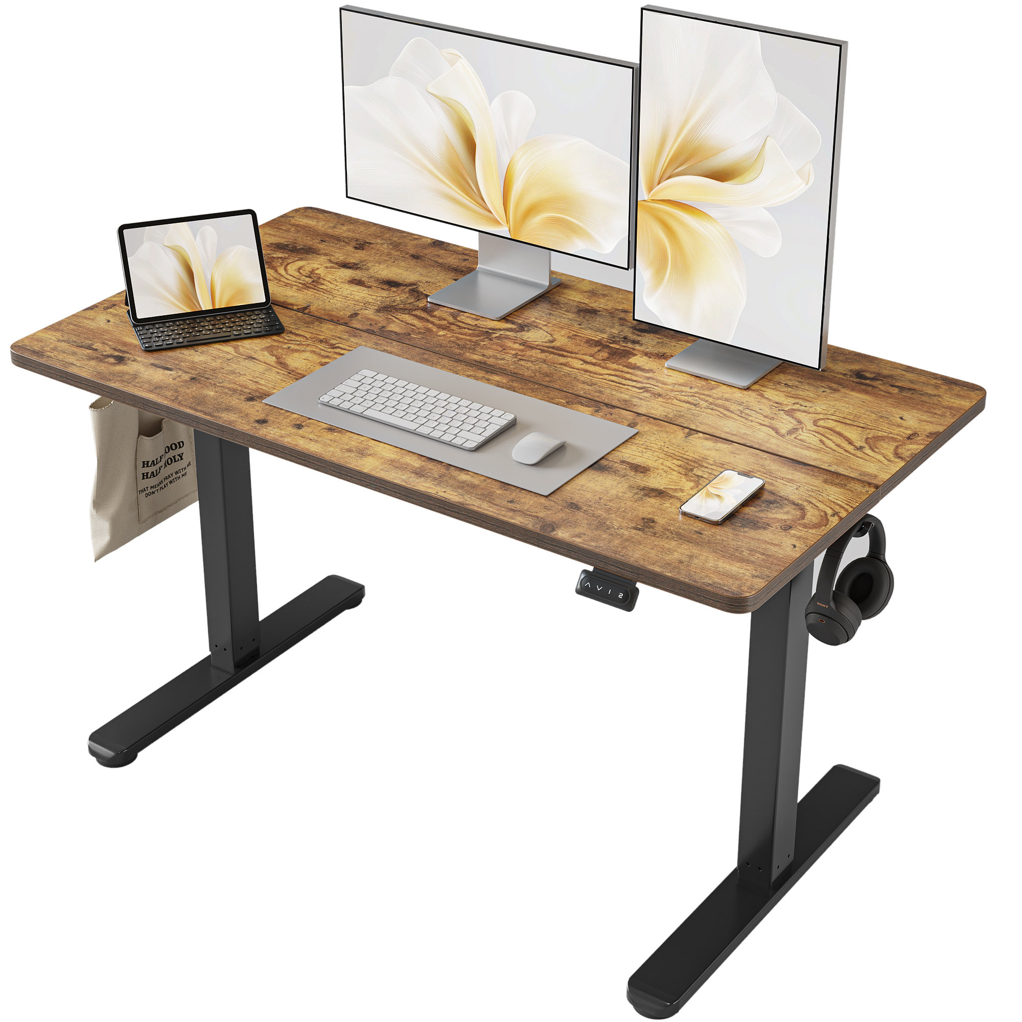 The Twillery Co. Hebron Height Adjustable Rectangle Standing Desk ...