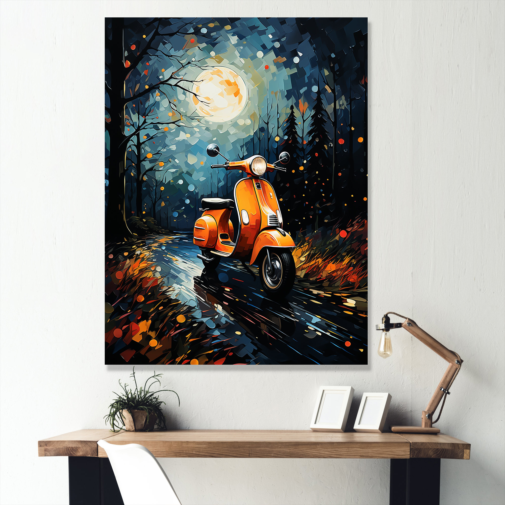 Williston Forge Night Streets And Scooters - Scooter Canvas Prints ...