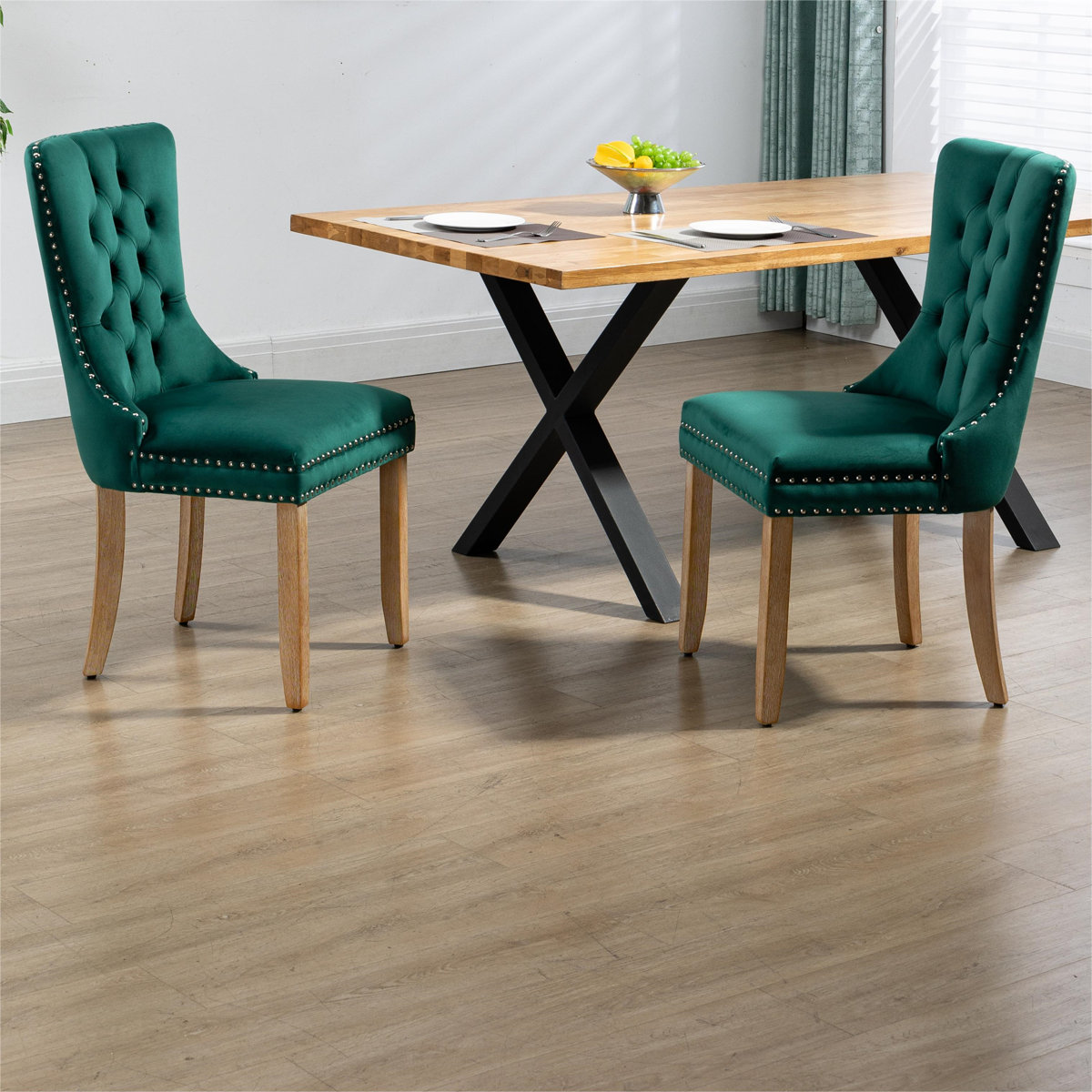 House of Hampton® Jaidie Tufted Velvet Upholstered Back Dining Chair ...
