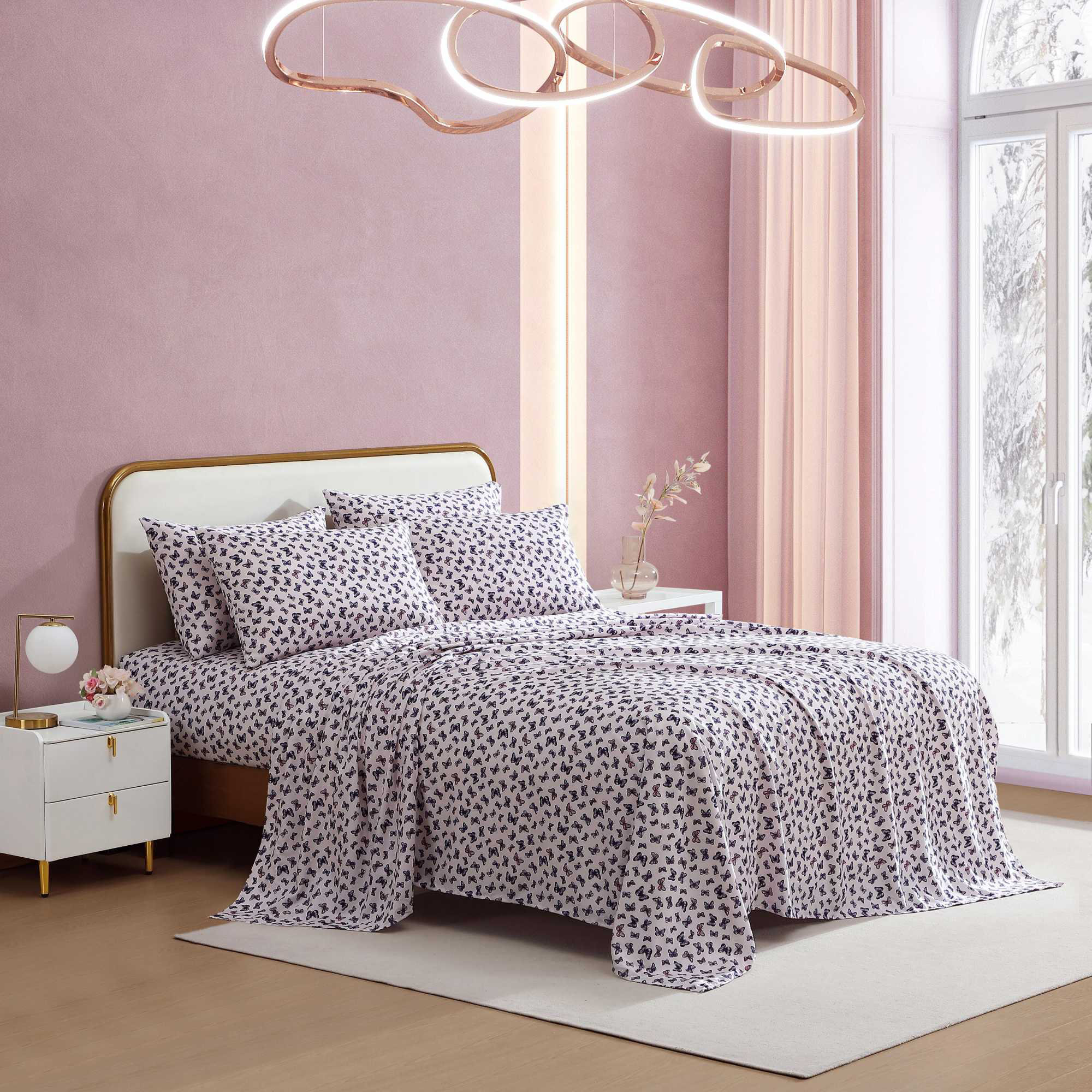 Betsey Johnson Butterfly Delight Pink Bonus Sheet Set | Wayfair