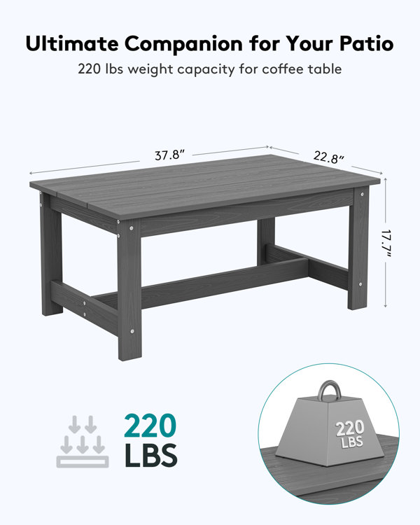 KINGYES HDPE-Outdoor Coffee Table & Reviews | Wayfair
