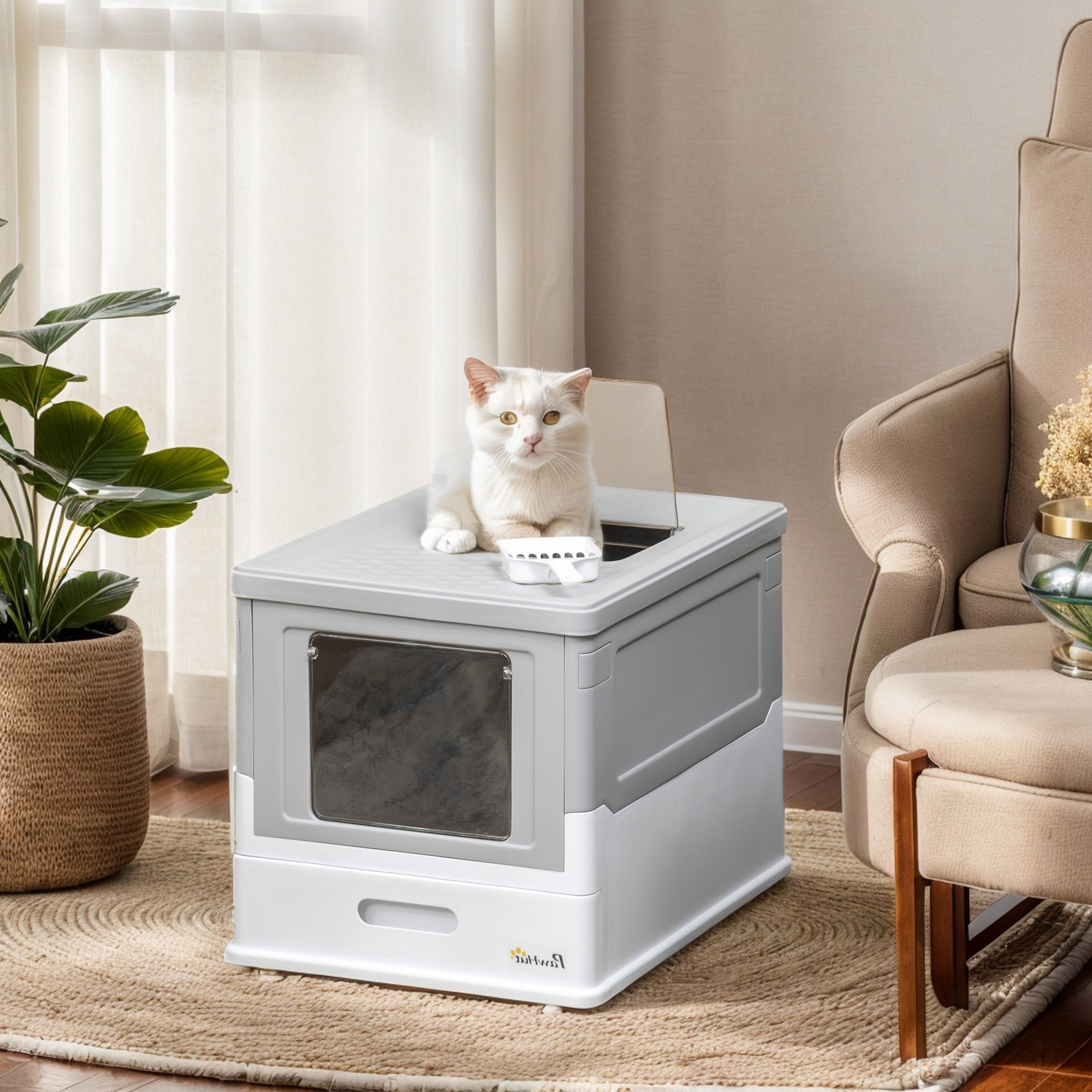 Ivy Bronx Masaaki Polypropylene Enclosed Litter Box | Wayfair