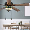 Astoria Grand 52"W Khat 5-Blade Remote-Controlled Stained Glass Ceiling ...