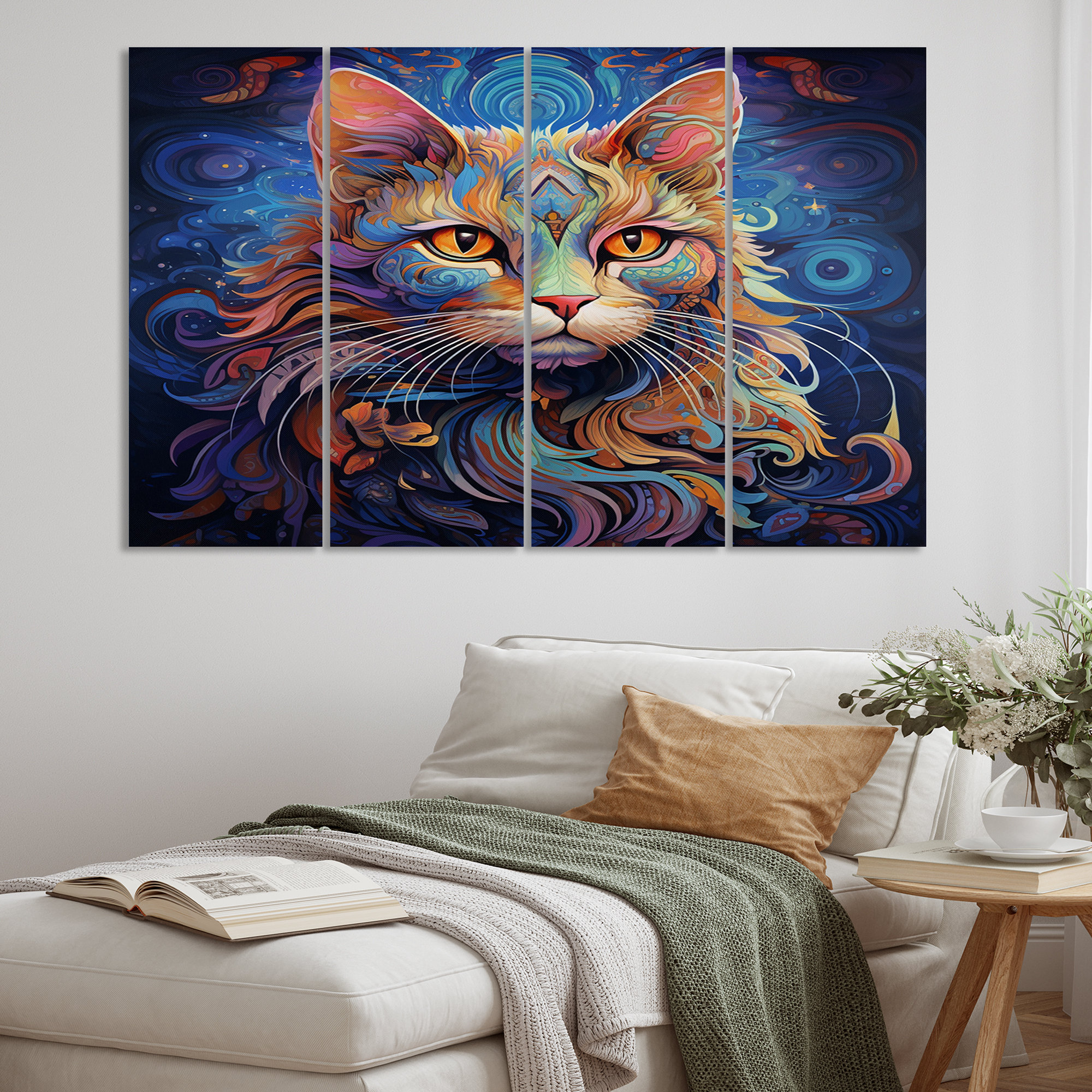 Winston Porter Cosmic Cat With Mysterious Gaze - Animals Cat Canvas Art ...