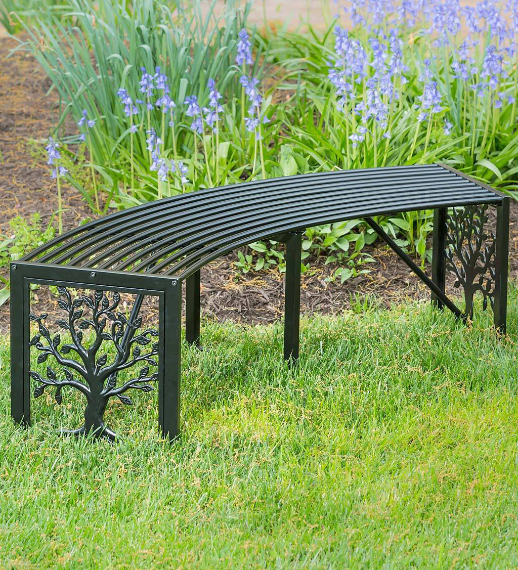 Evergreen Enterprises, Inc Metal Tree of Life Backless Curved Garden ...