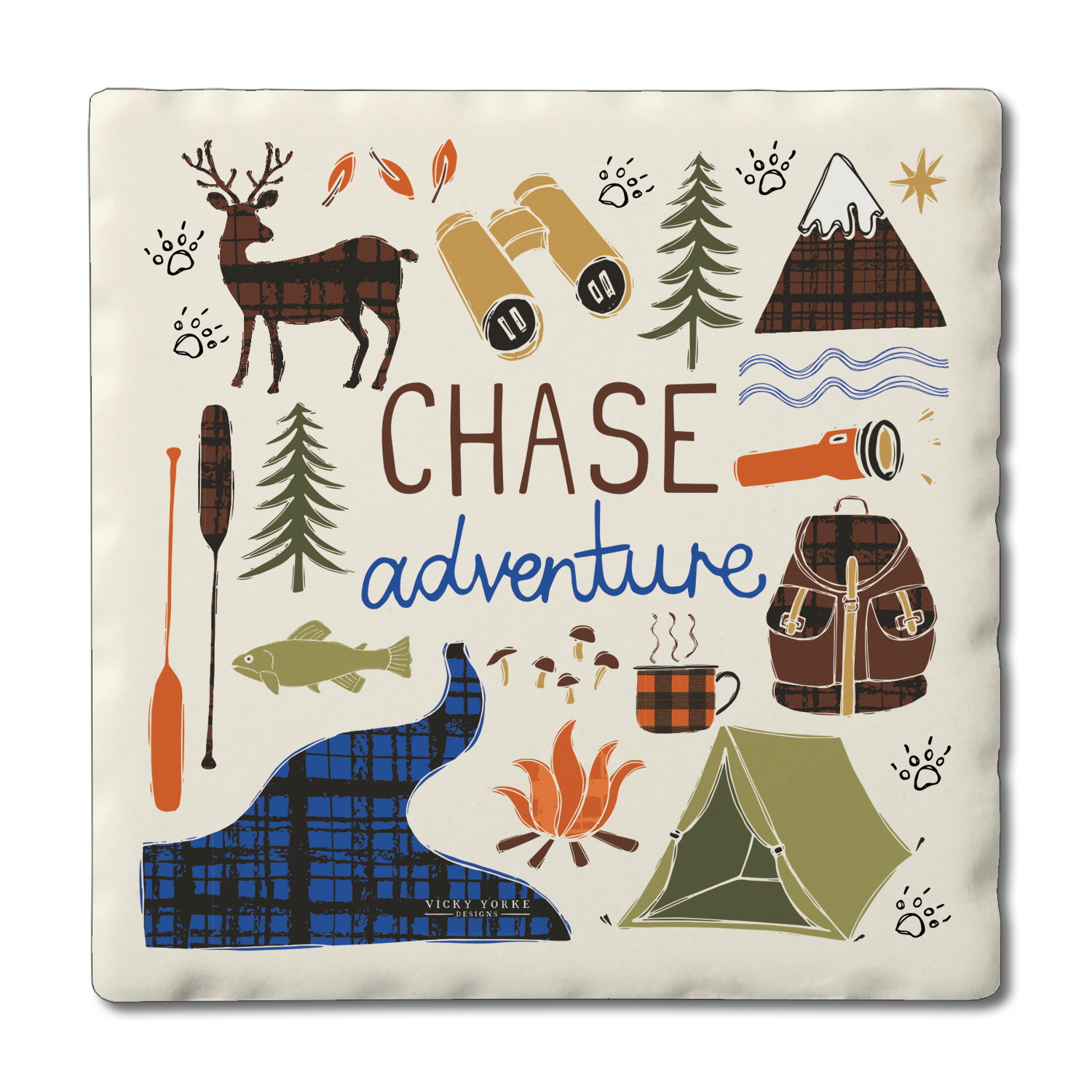 Millwood Pines Chase Adventure Single Tumbled Tile Coaster | Wayfair