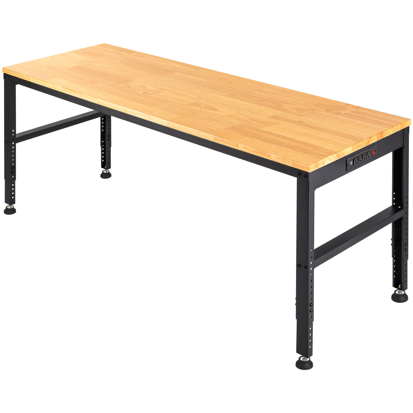 WFX Utility™ Adjustable Height Wood Workbench with Metal Frame and ...