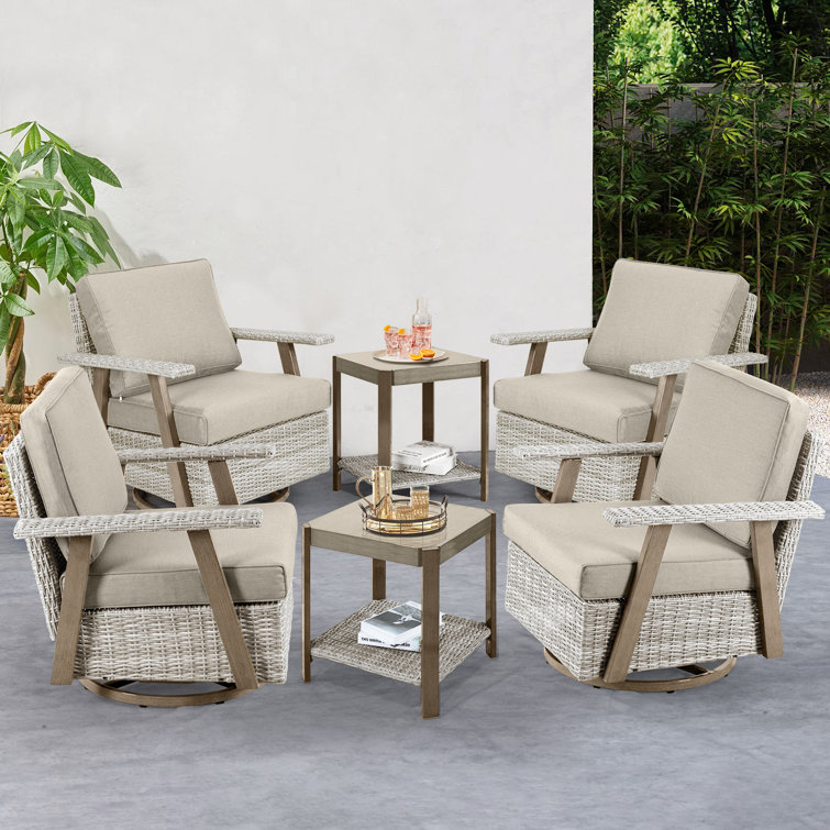 Hokku Designs Outdoor Deaisa Gliding Wicker Chair with Cushions ...