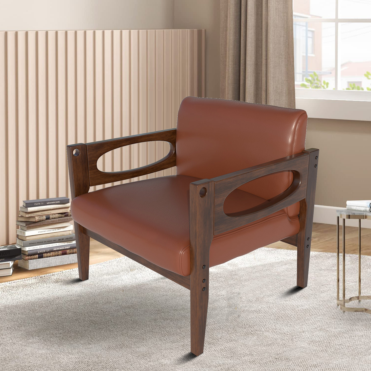 George Oliver Kahdeja Vintage Style Upholstered Accent Reception Chair ...