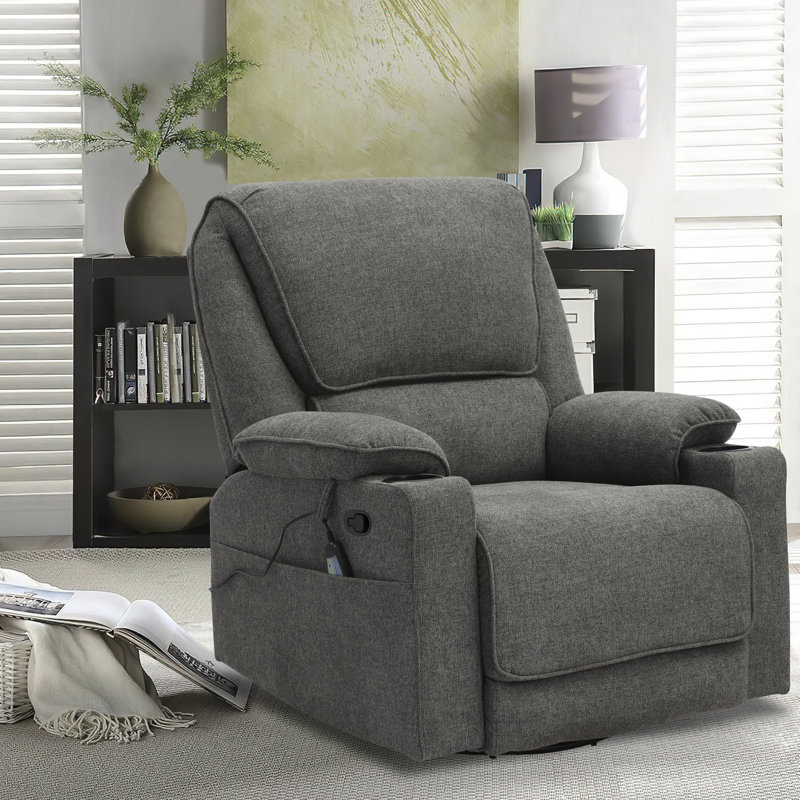 Latitude Run® Swivel Rocker Recliner With Massage And Heated Functions ...