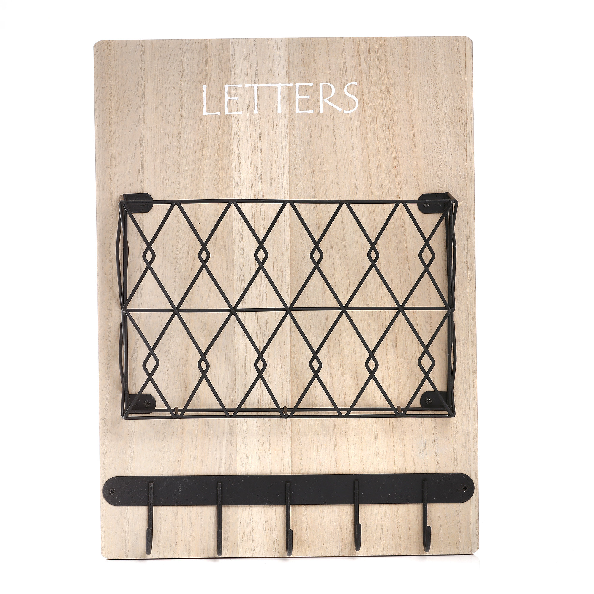 17 Stories Wall Organizer Key Rack with 5 Hooks Keychain Holder and ...