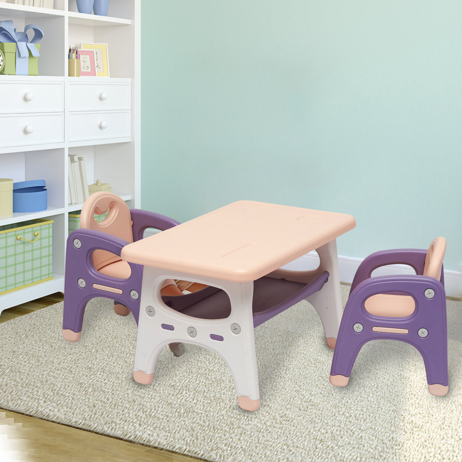 Kinbor Rectangular 2- Kids Table & Chair sets - Wayfair Canada
