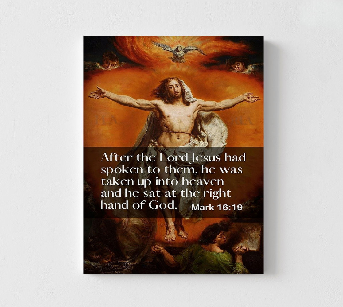 WeFrameArt Ascension Of Christ By Jan Matejko, Framed Mark 16:19 Bible ...
