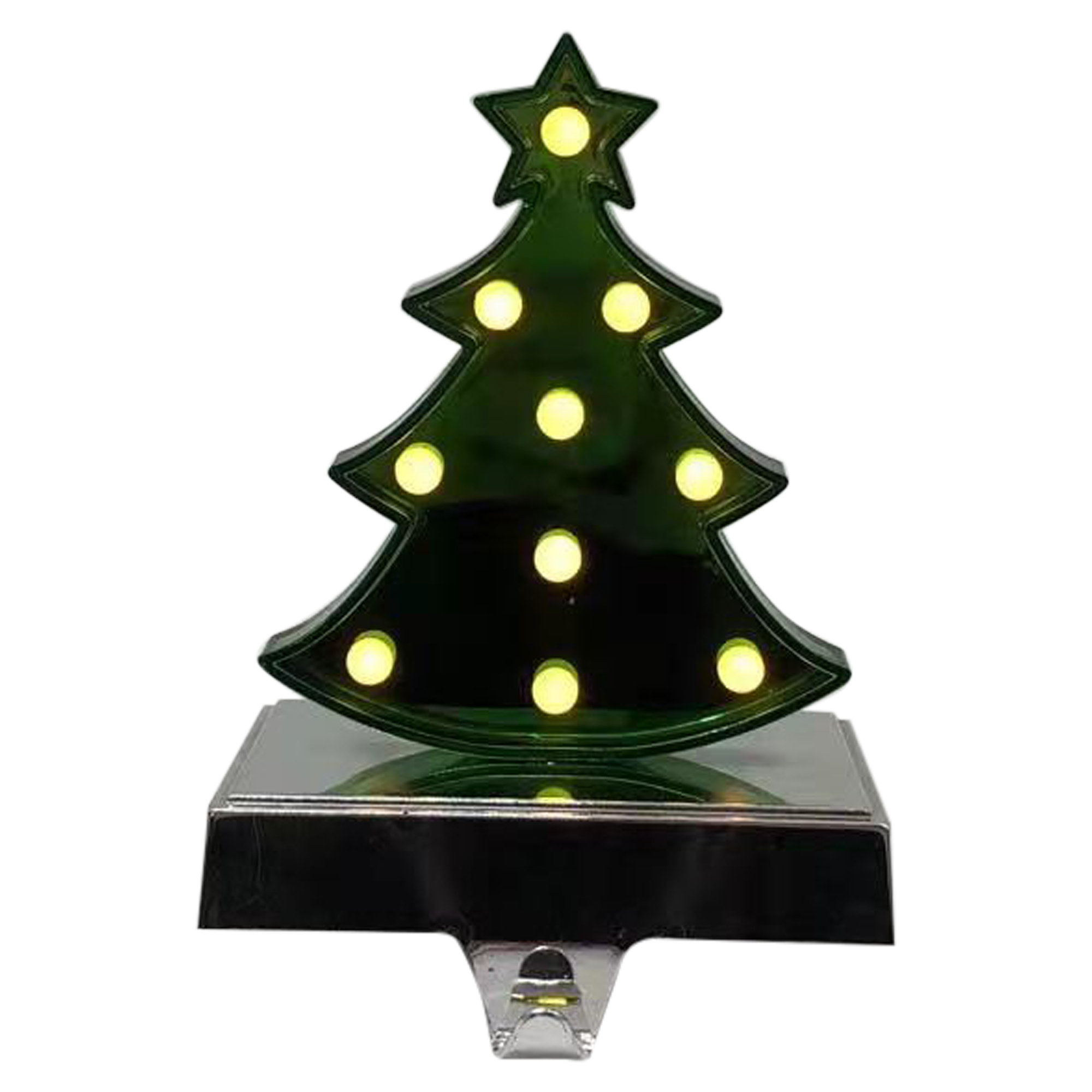 Northlight Seasonal Shiny Green LED Lighted Christmas Tree Stocking ...