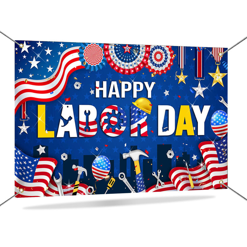 Alcott Hill® Happy Labor Day Backdrop Banner | Wayfair