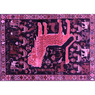 Bungalow Rose Mid-Century Modern 1485 Purple Machine Washable Area Rugs ...