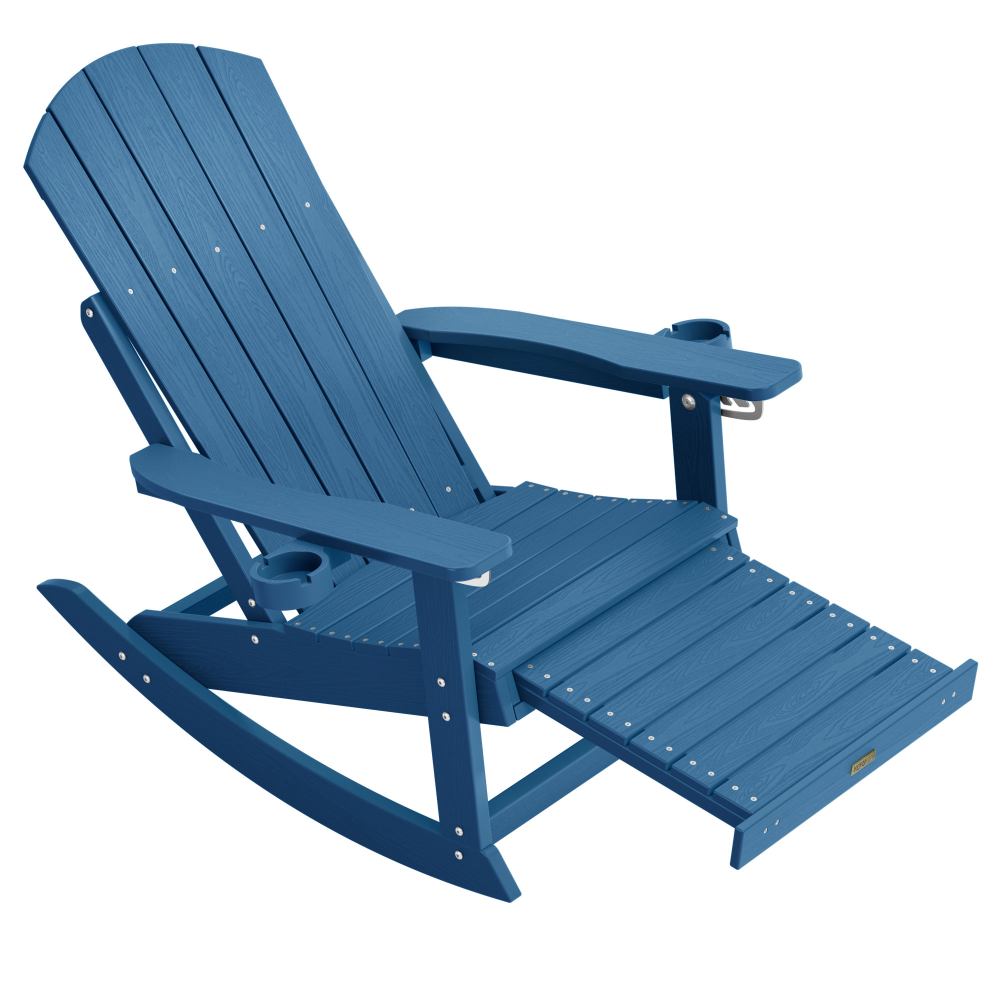 Lark Manor™ Outdoor Adirondack Rocking Chair With Retractable Ottoman ...