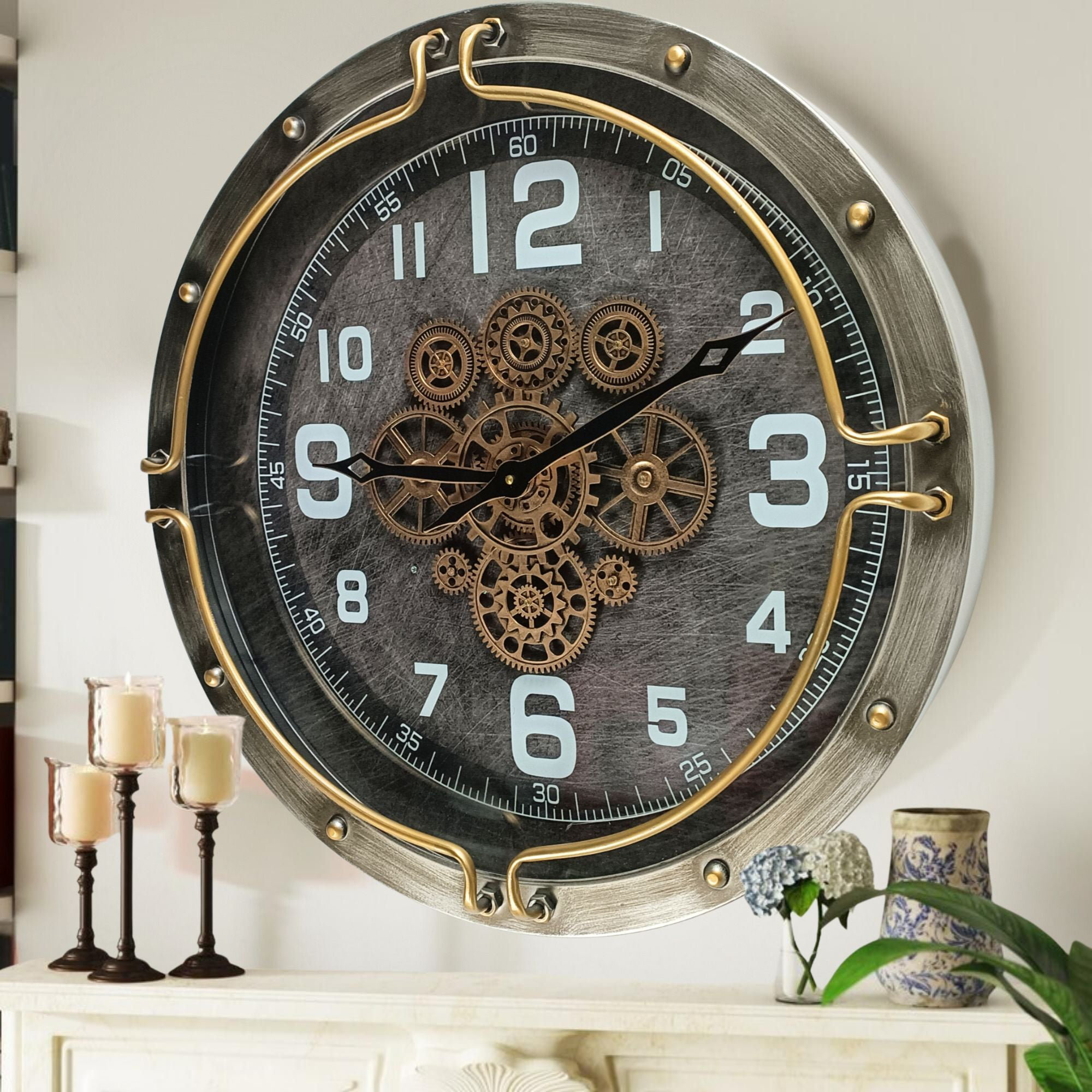 The Gears Clock THE GEARS CLOCK Wall Clock with Real Moving Gears LU-LI ...