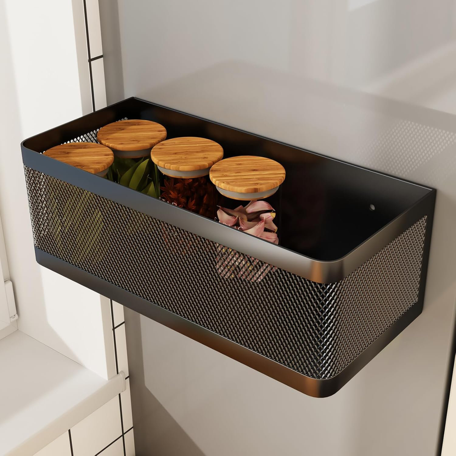 Prep & Savour Magnetic Spice Rack Wall-mount Hanging Shelf | Wayfair