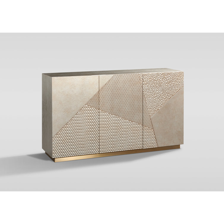 Canora Grey Aveah Stilig Champagne Gold 3D Structure Front Sideboard ...