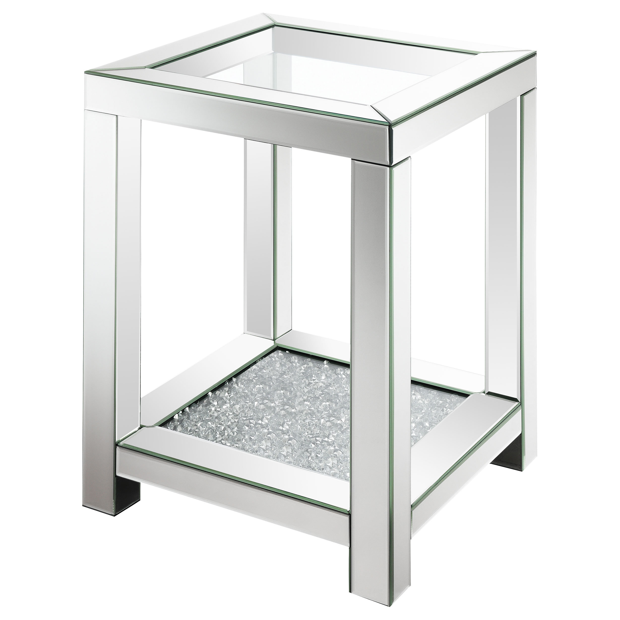 Orren Ellis Erimon Square End Table with Glass Top | Wayfair